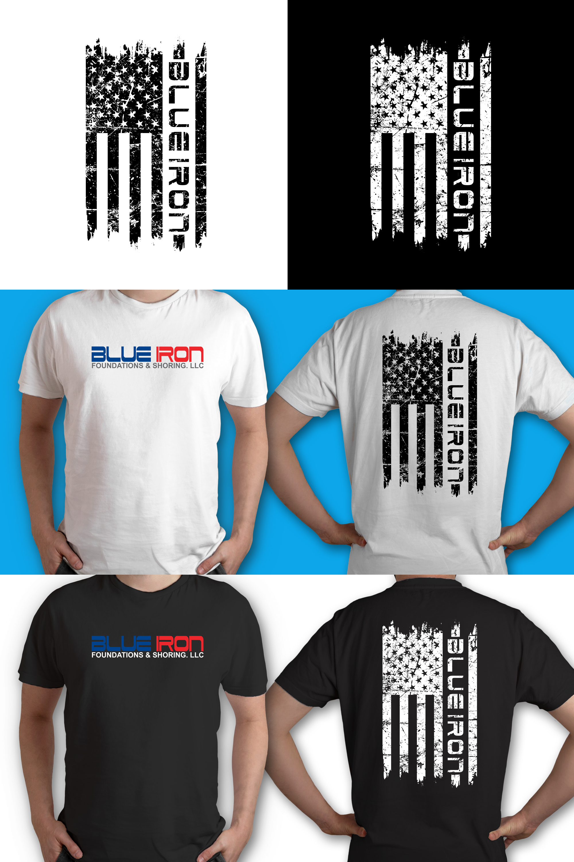 Elegant, Playful T-shirt Design for Blue Iron Foundations & Shoring ...
