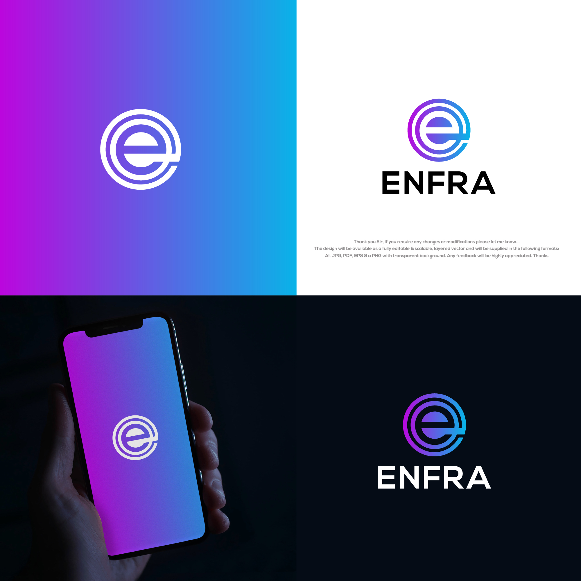 Logo Design for Enfra by AL AMIN | Design #32865519
