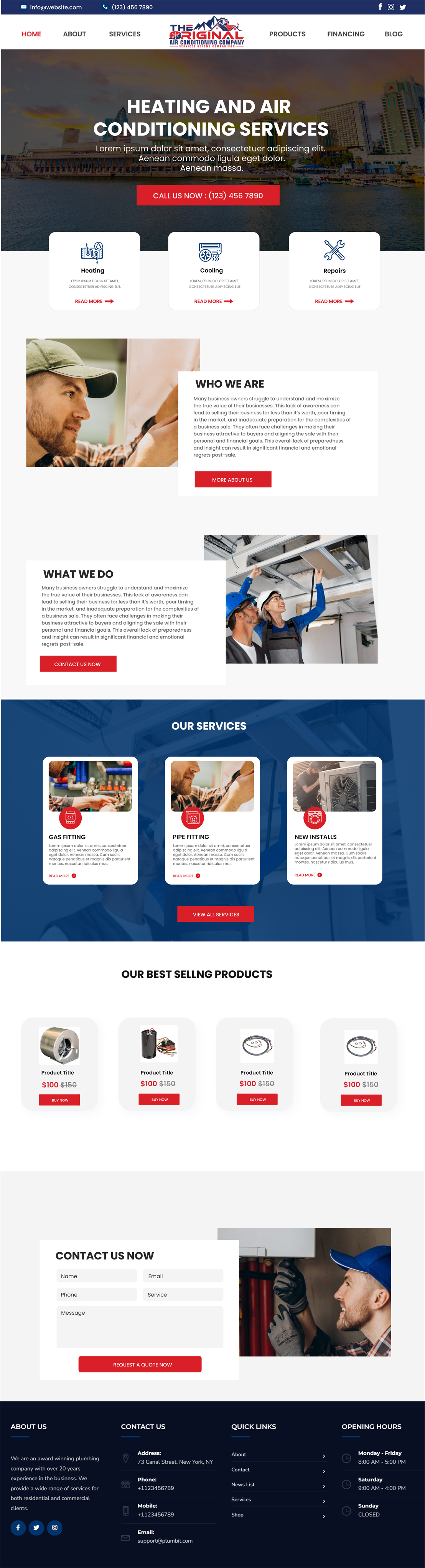 Bold, Serious, HVAC air conditioning and heating Web Design for ...