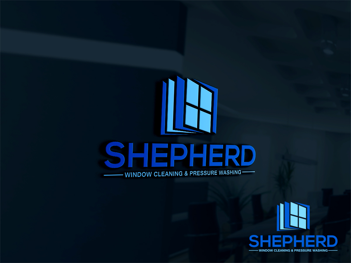 Modern, Masculine, window cleaning & pressure washing Logo Design for ...