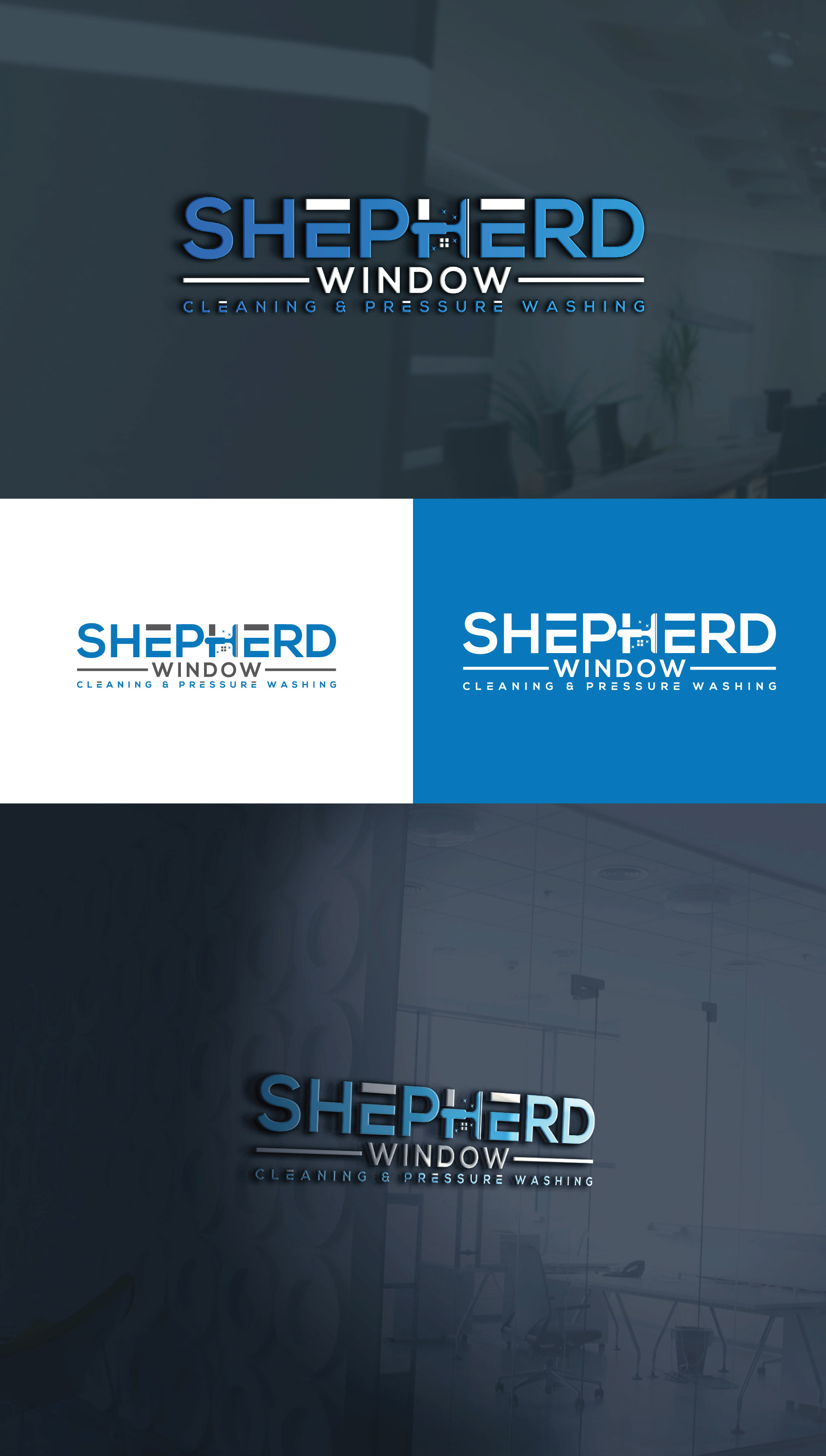 Modern, Masculine, window cleaning & pressure washing Logo Design for ...