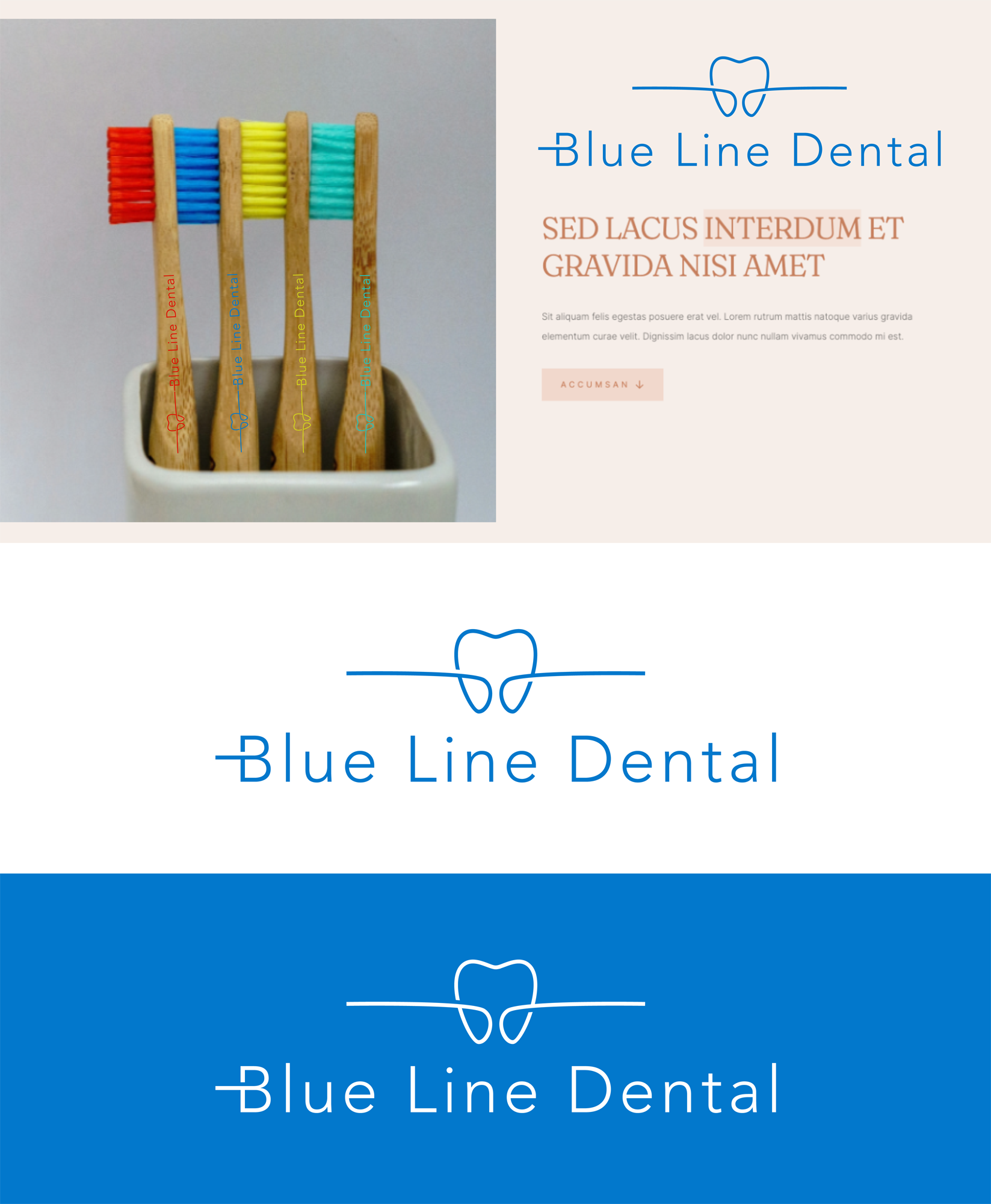 Logo Design for blue line dental by tavi | Design #32953302