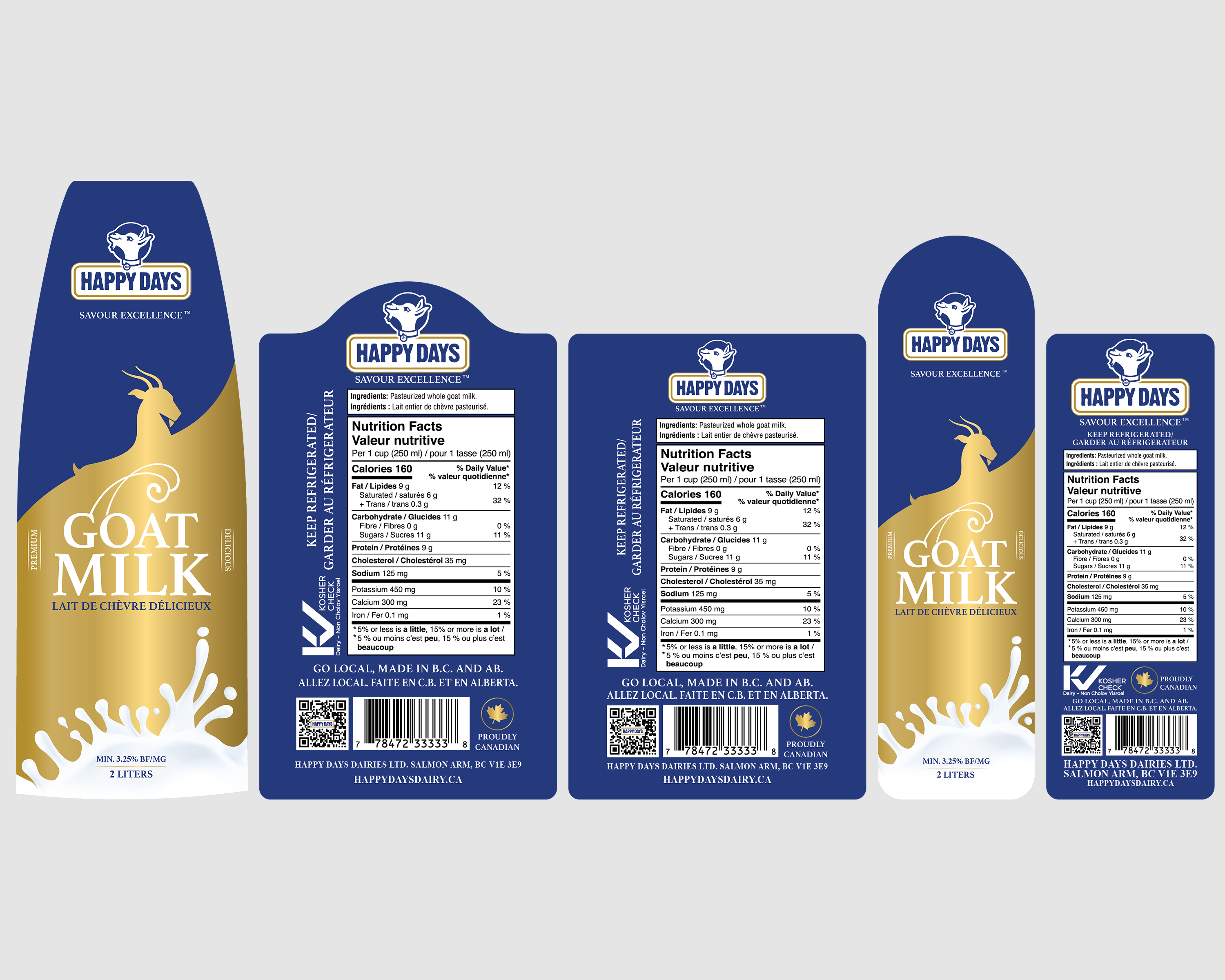 Bold, Modern, specialty food retail Label Design for Happy Days Dairies ...