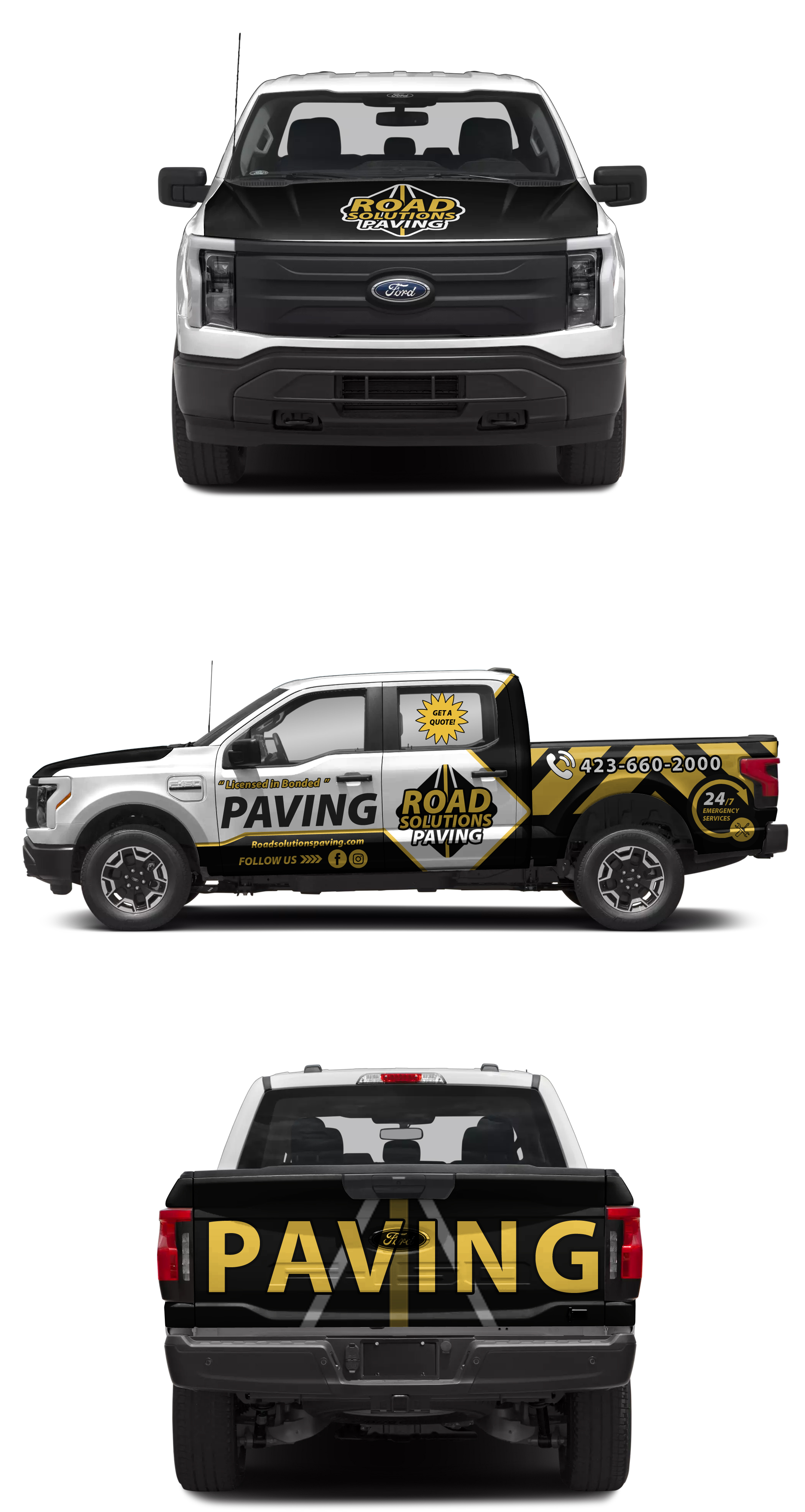 Elegant, Playful, Paving Asphalt Blacktop Car Wrap Design for a Company ...