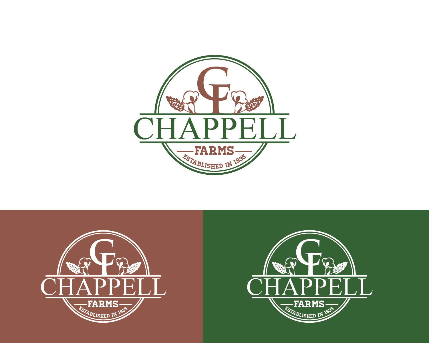 Logo Design for Chappell Farms CF logo cotton grain by Isnah Logo ...