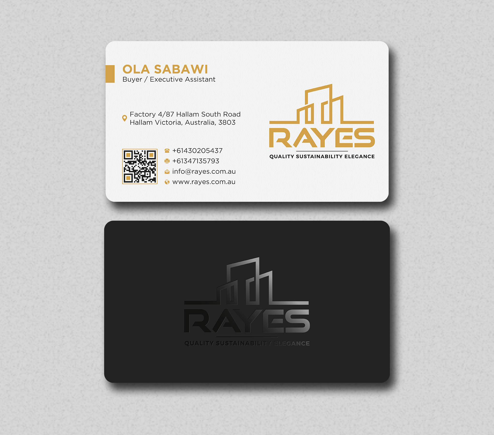 Business Card Design for Rayes Pty Ltd by Uttom 2 | Design #33079561
