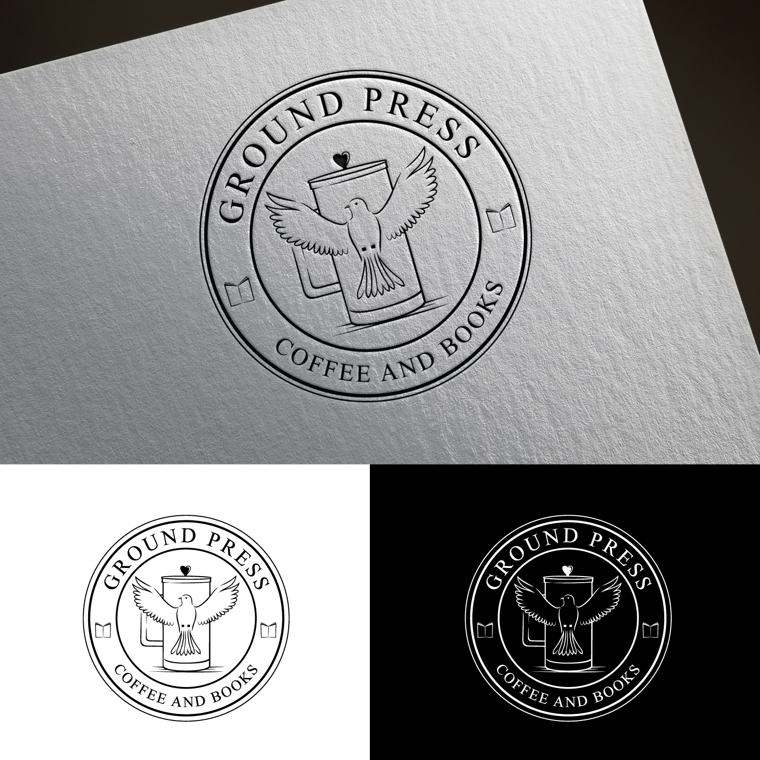 Elegant, Serious, Coffee Shop and Bookstore Logo Design for Ground ...