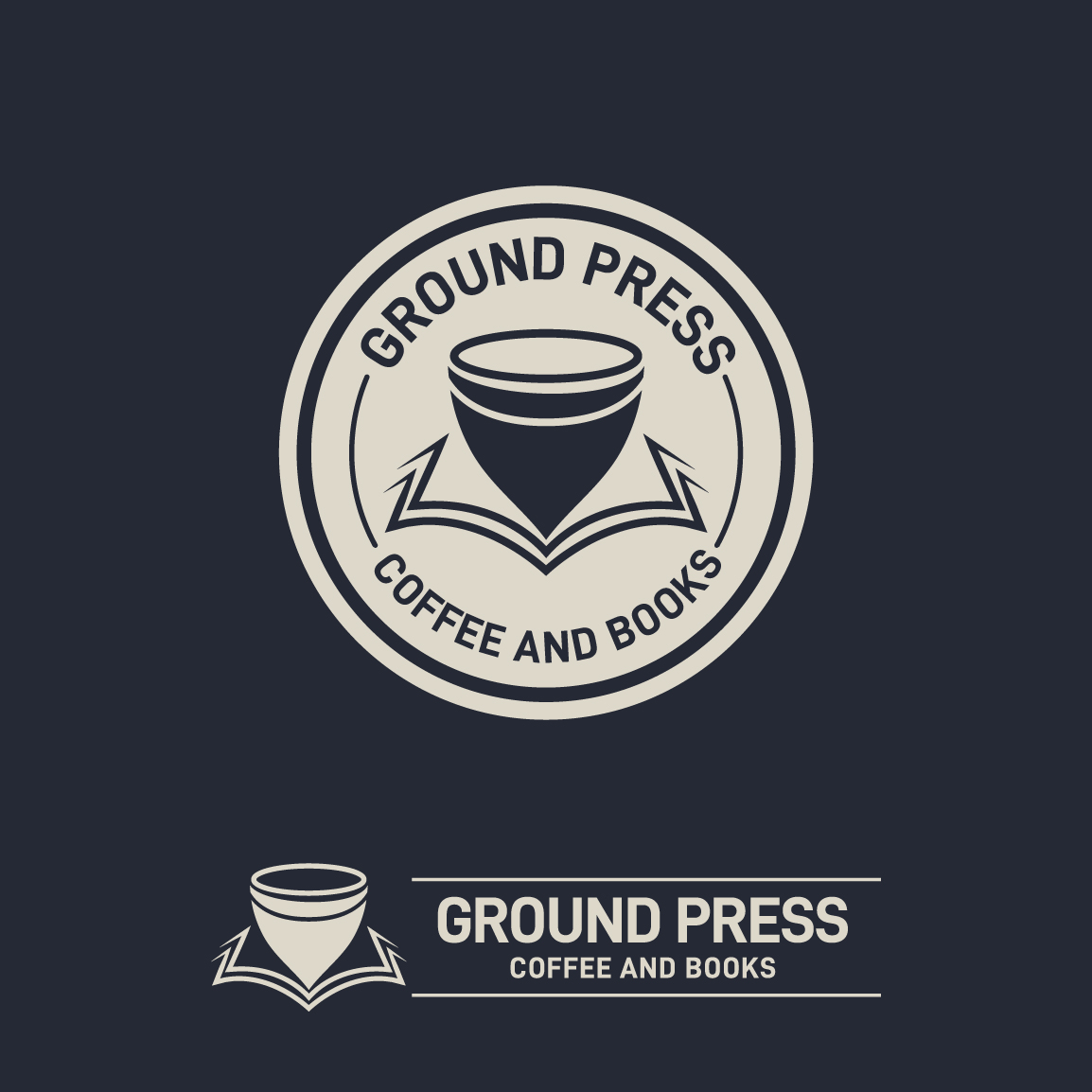 Elegant, Serious, Coffee Shop and Bookstore Logo Design for Ground ...