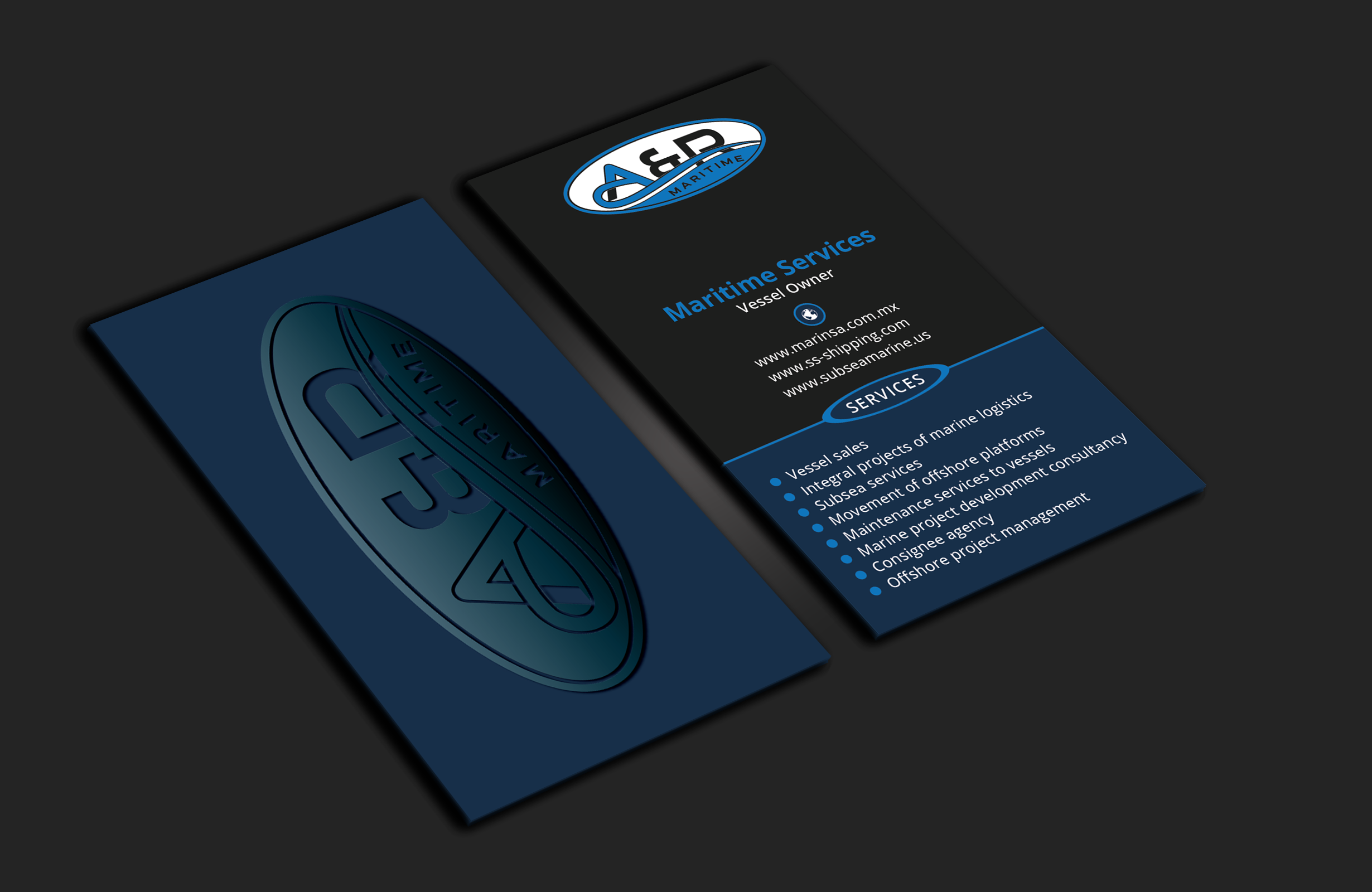 Upmarket, Elegant, offshore Business Card Design for A&R MARITIME by ...