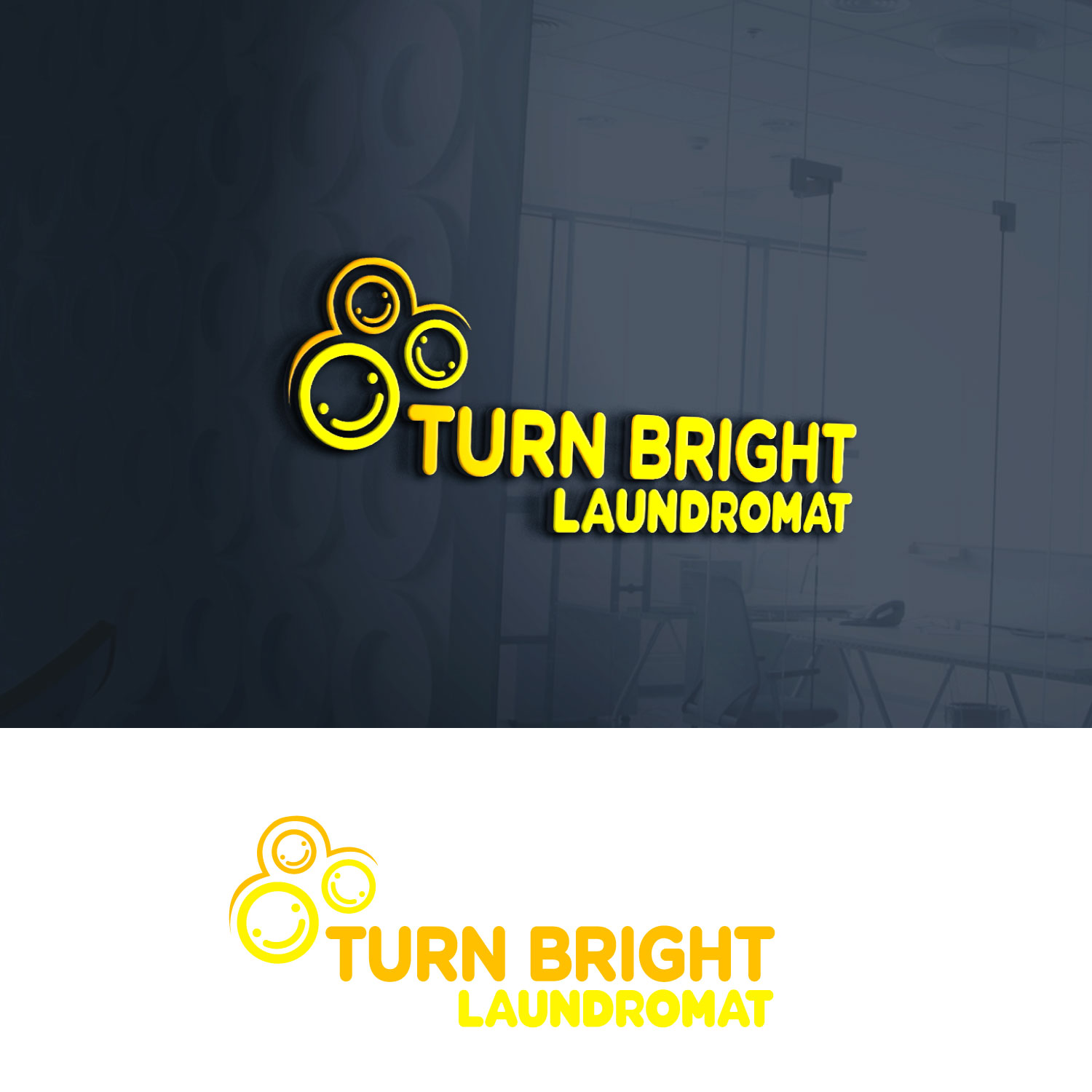 Colorful, Playful, Laundromat Industry Logo Design for Turn Bright ...