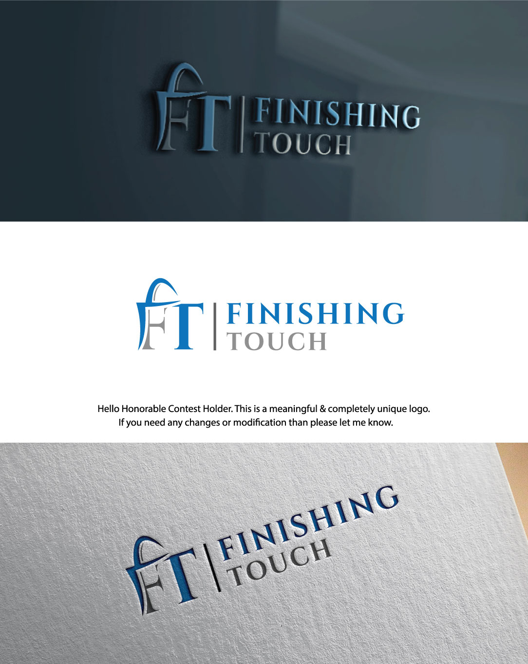 Upmarket, Elegant, Fashion Logo Design for Finishing Touch by camra ...