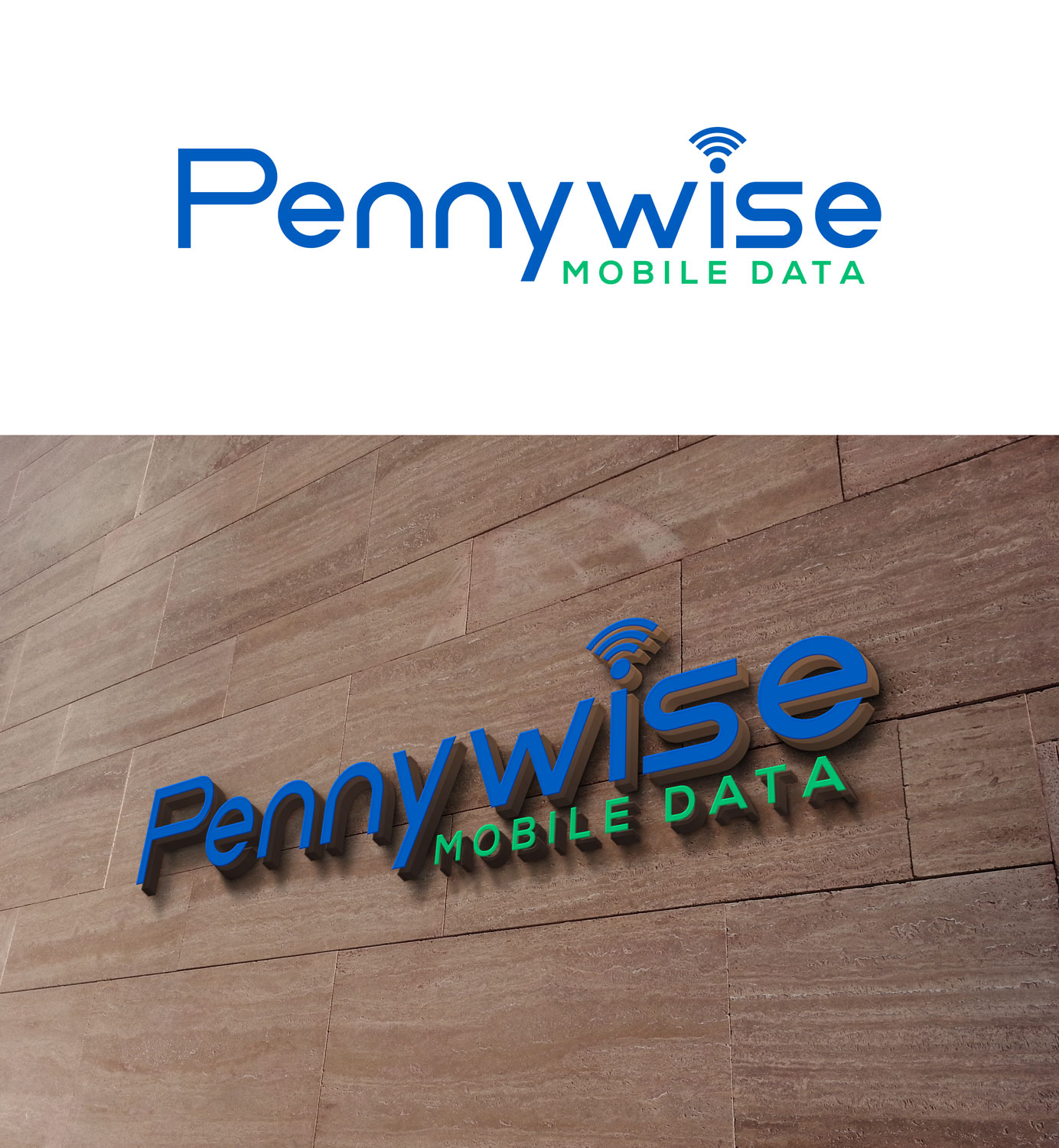 Logo Design for Pennywise Mobile Data by wdesigner2 | Design #33142613