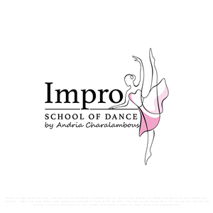 Dance studio logo wit an one line ballerina | 82 Logo Designs for Impro