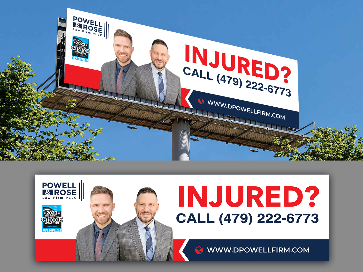 Serious, Modern Billboard Design for Law Offices of David L Powell ...