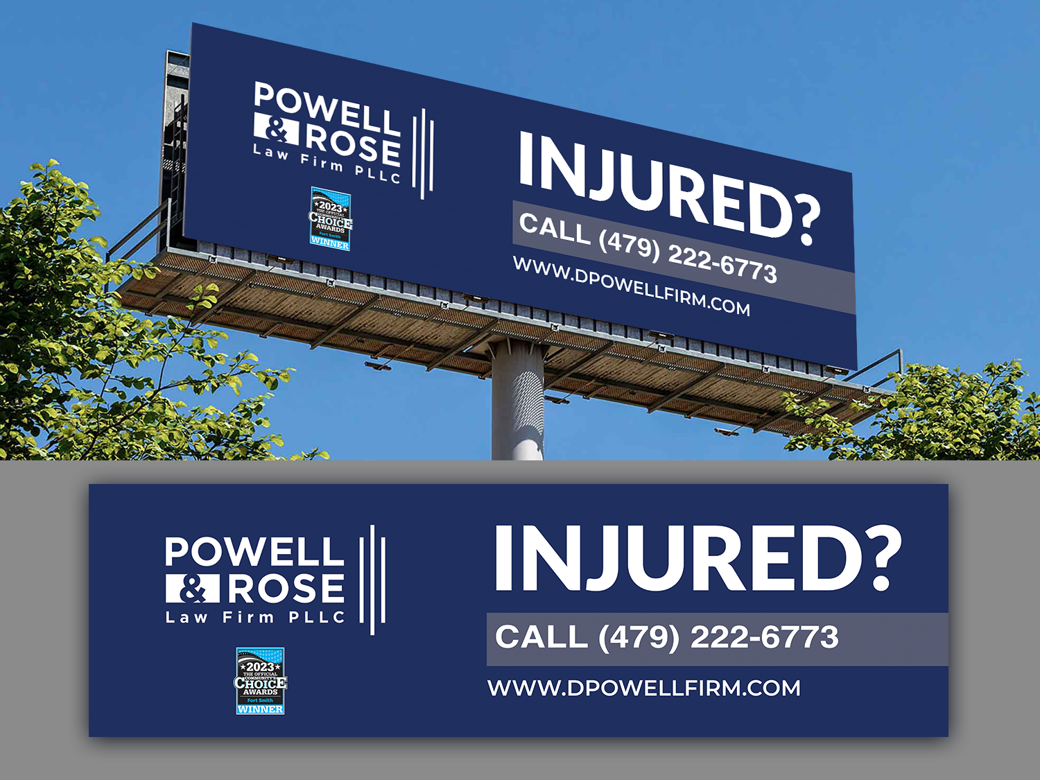 Serious, Modern Billboard Design for Law Offices of David L Powell ...