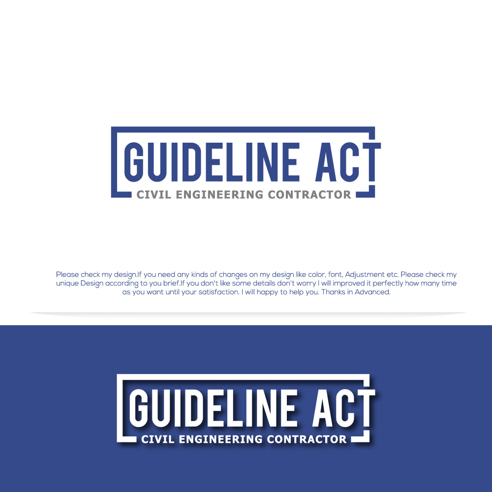 Modern, Elegant, Construction Logo Design for 'GUIDELINE ACT' or 'GLA ...