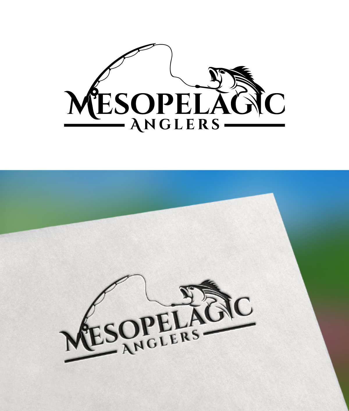 Bold, Masculine, Sports fishing and boating Logo Design for Mesopelagic ...
