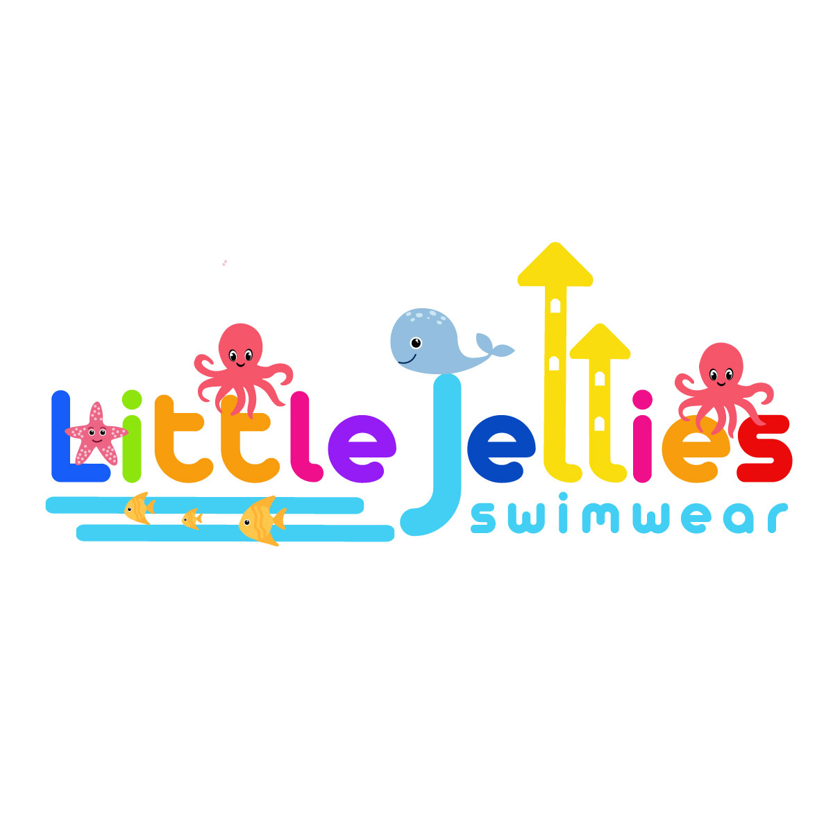 Playful, Colorful, Children's swimwear Logo Design for Little Jellies ...
