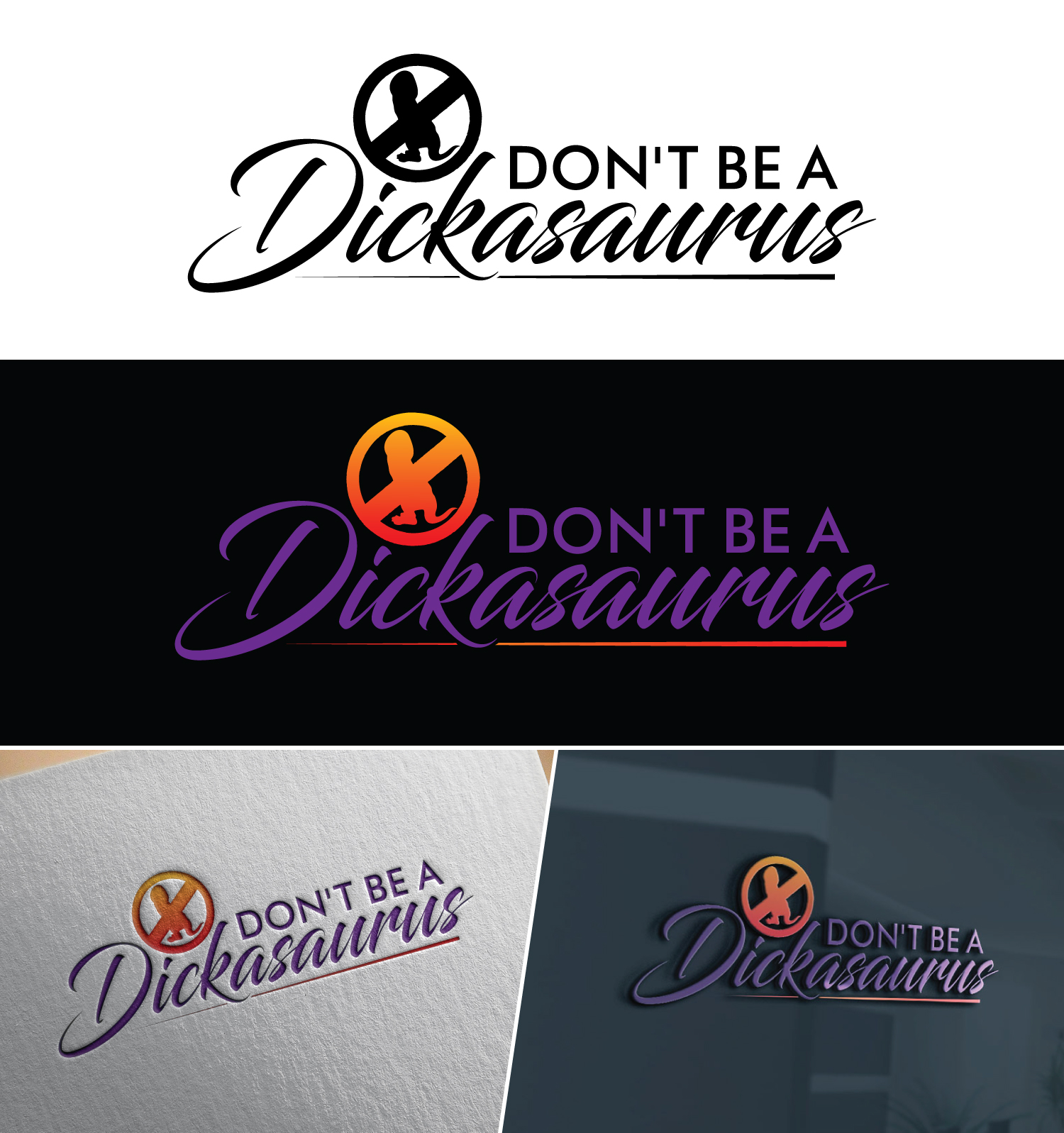 Elegant, Playful, self help Logo Design for Don't be a Dickasaurus or ...