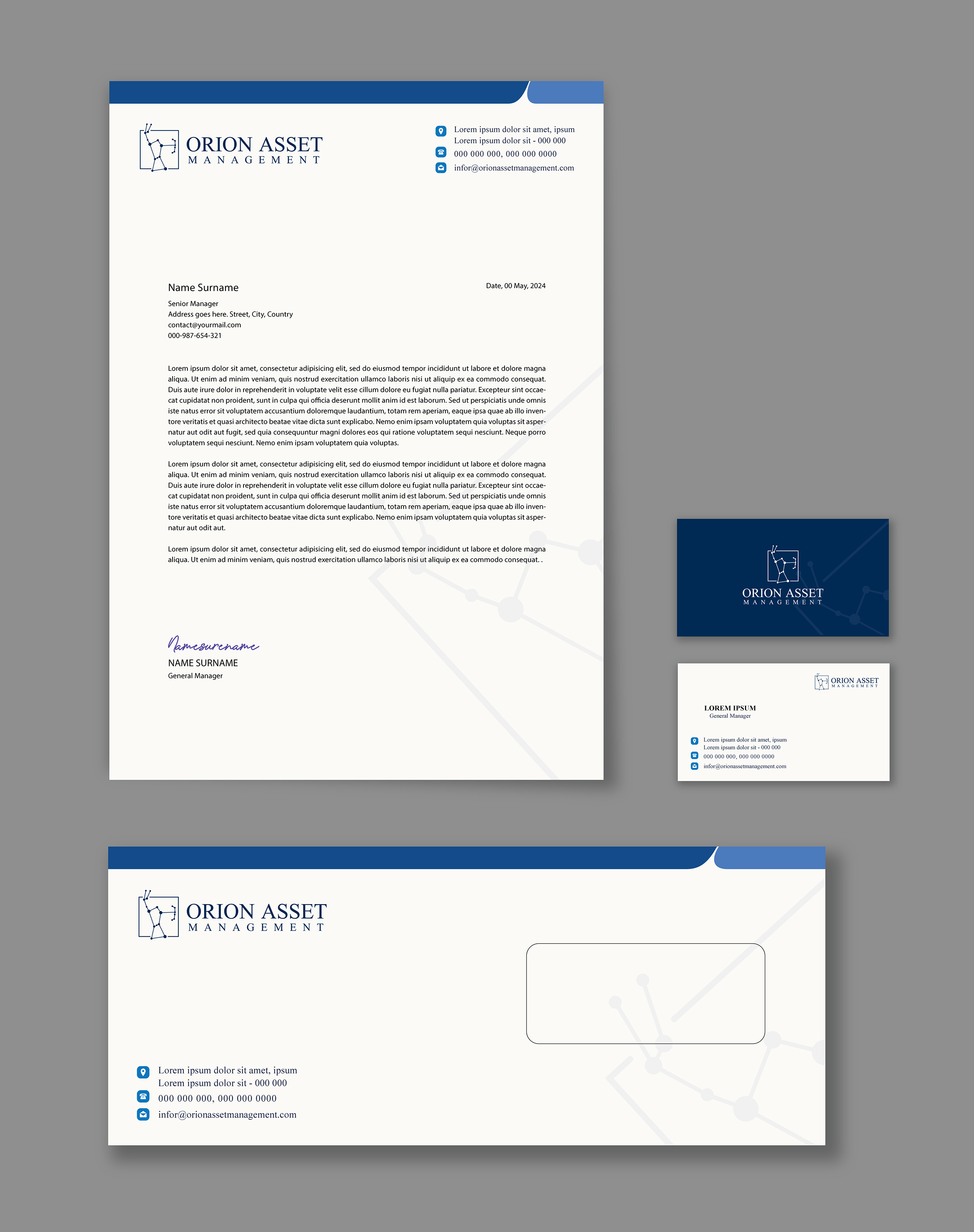 Conservative, Serious, Hedgefund Letterhead Design for Orion Asset ...