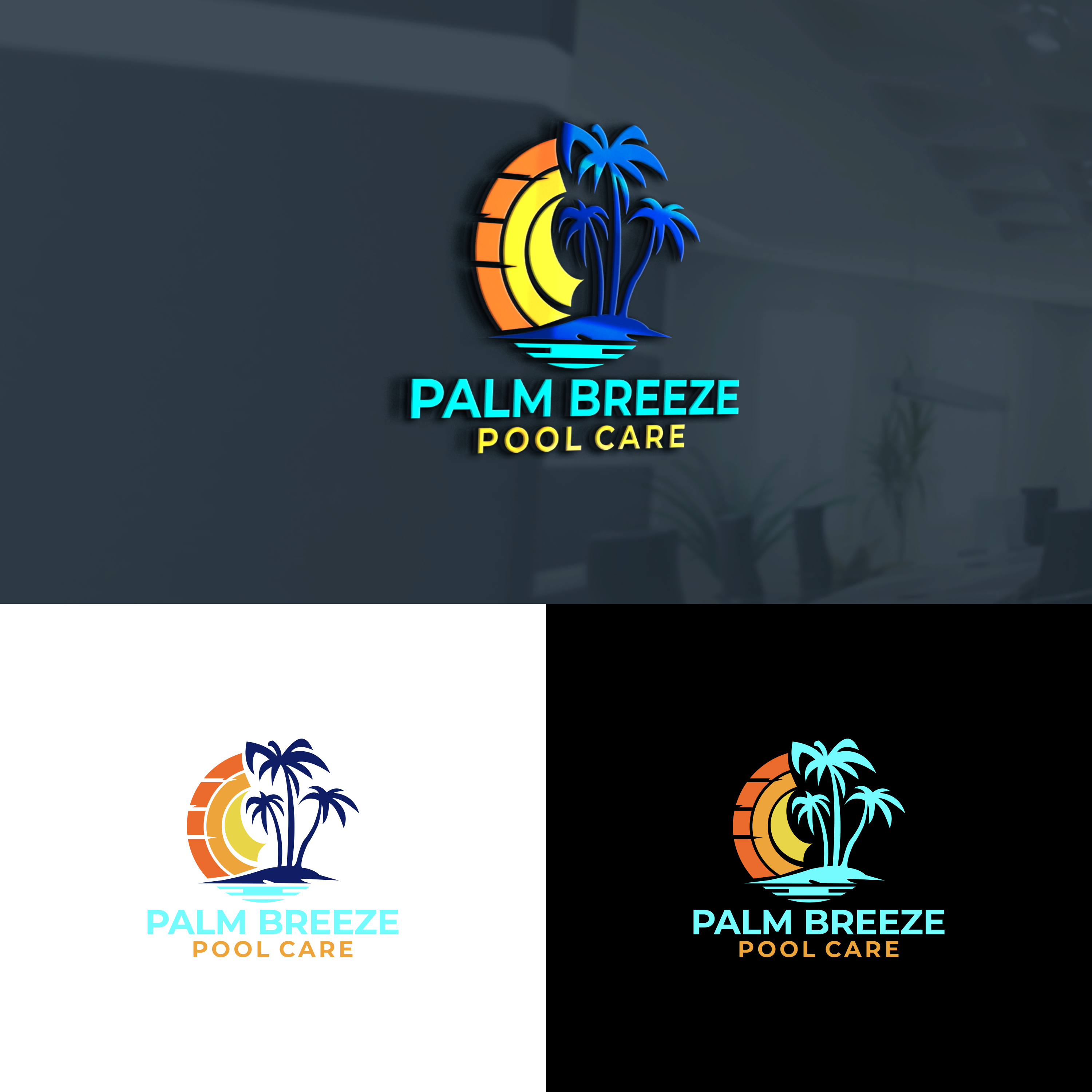 Upmarket, Modern, Pool Service Logo Design for Palm Breeze Pool Care by ...