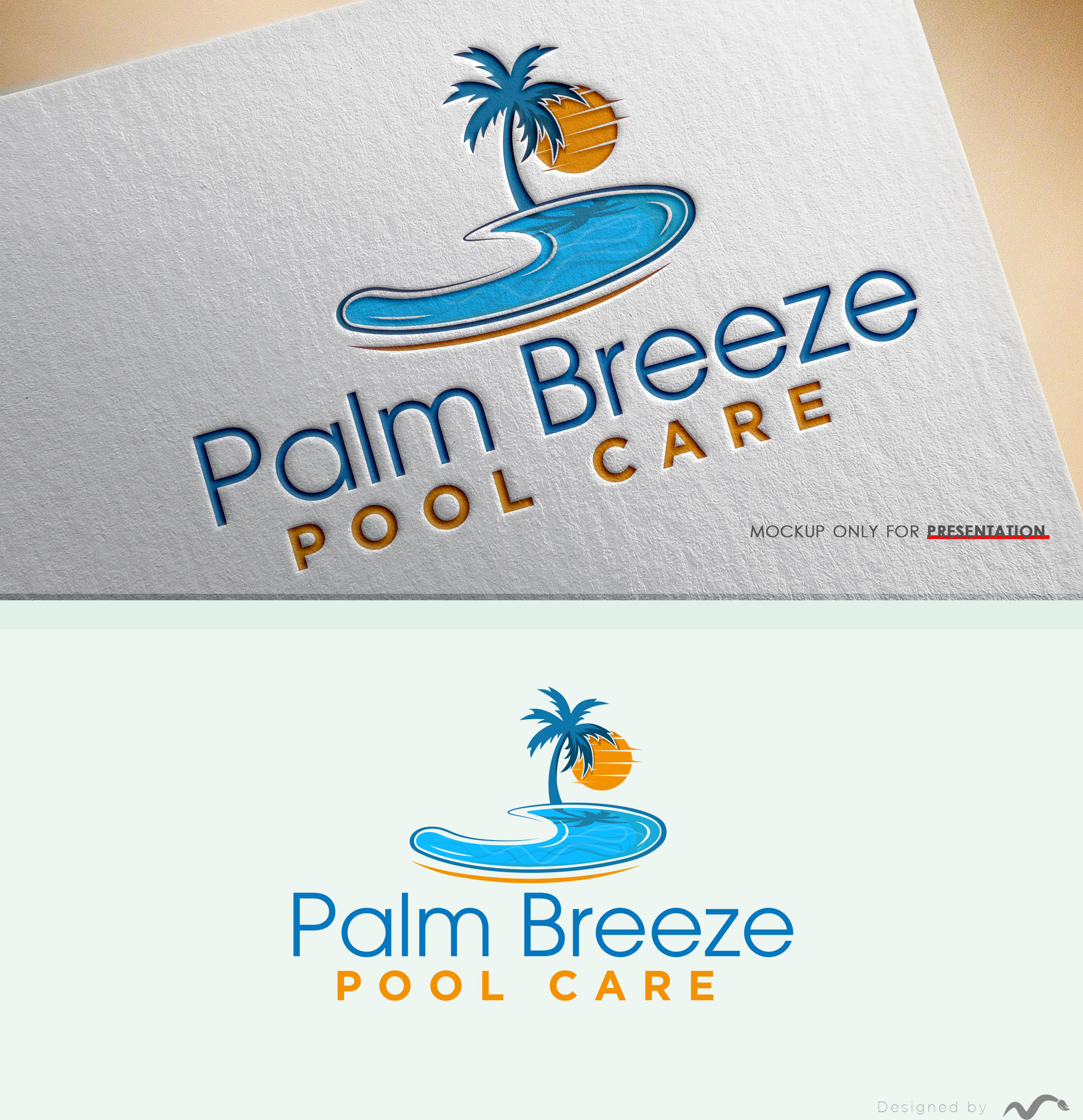 Upmarket, Modern, Pool Service Logo Design for Palm Breeze Pool Care by ...