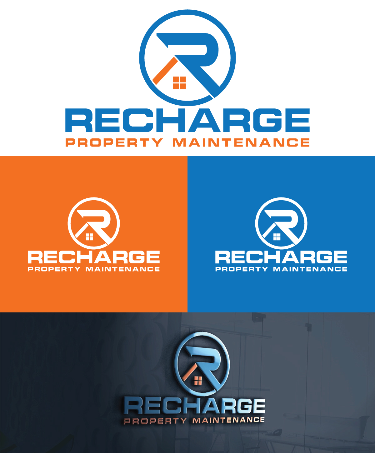 Colorful, Modern, Property Maintenance Logo Design for Recharge ...