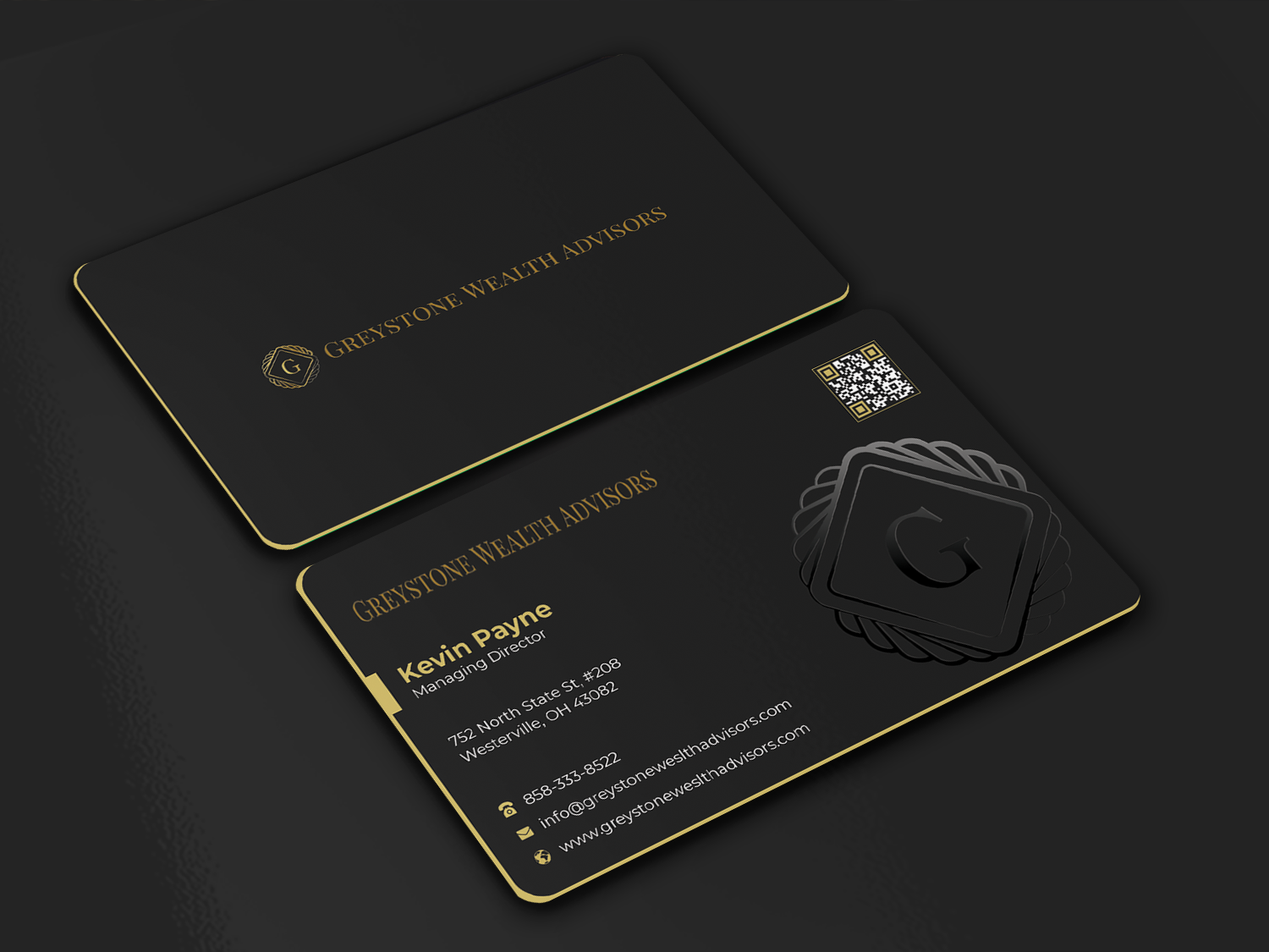 Elegant, Playful, Finance Business Card Design for Greystone Wealth ...