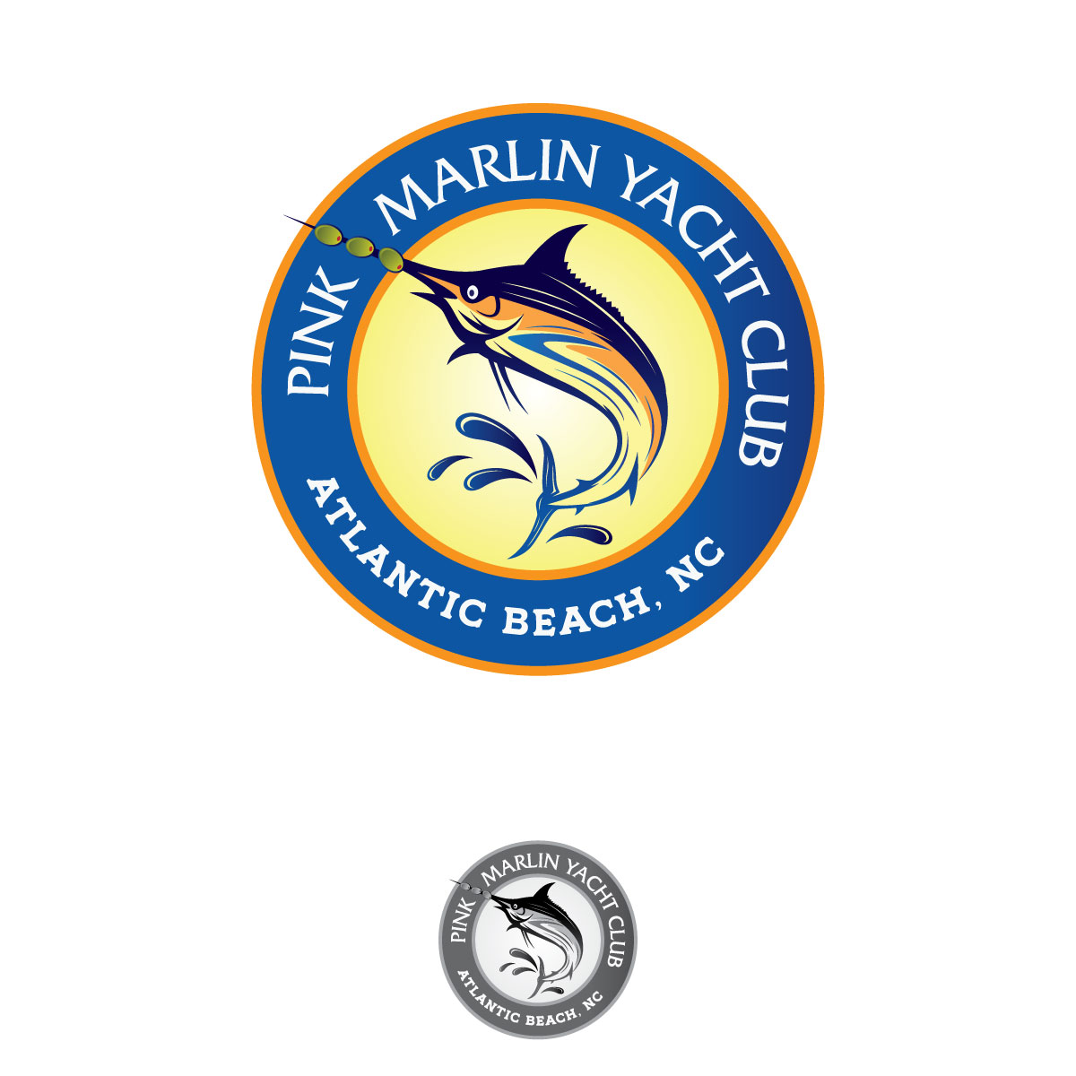 Modern, Colorful Logo Design for Pink Marlin Yacht Club Atlantic Beach ...