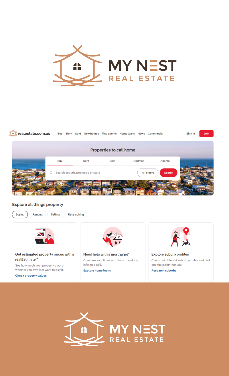 Modern, Upmarket, Real Estate Logo Design for My Nest Real Estate by ...