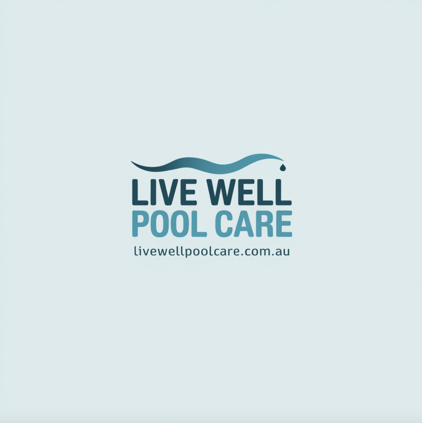 Logo Design for Live Well Pool Care plus the website address ...