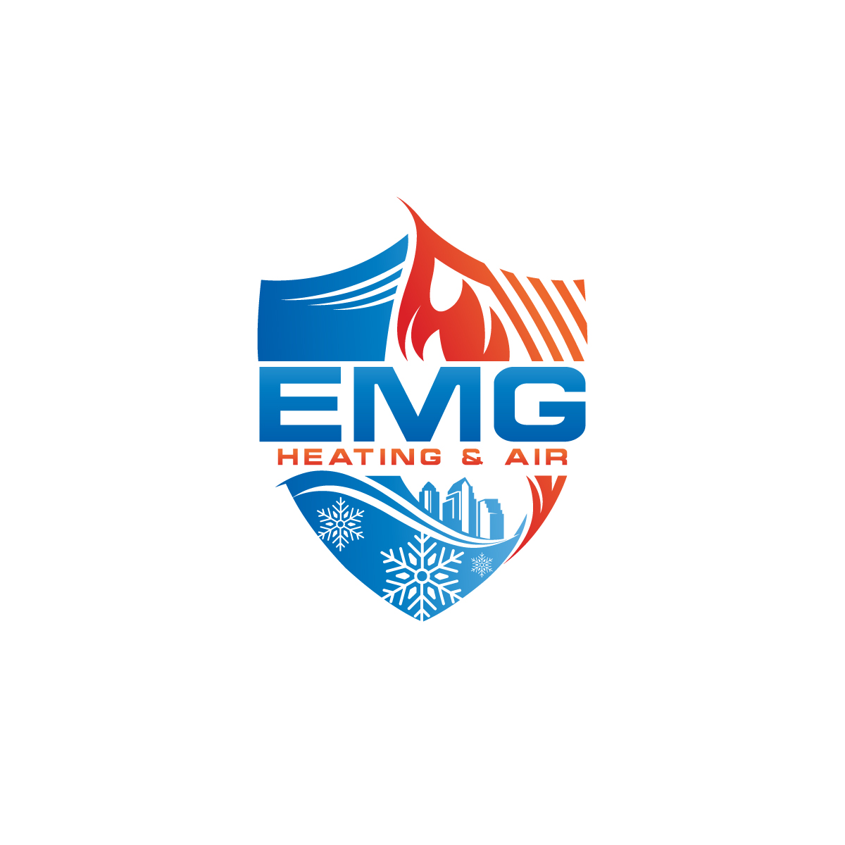 Masculine, Elegant, HVAC, Air Conditioning, Heating Logo Design for EMG ...