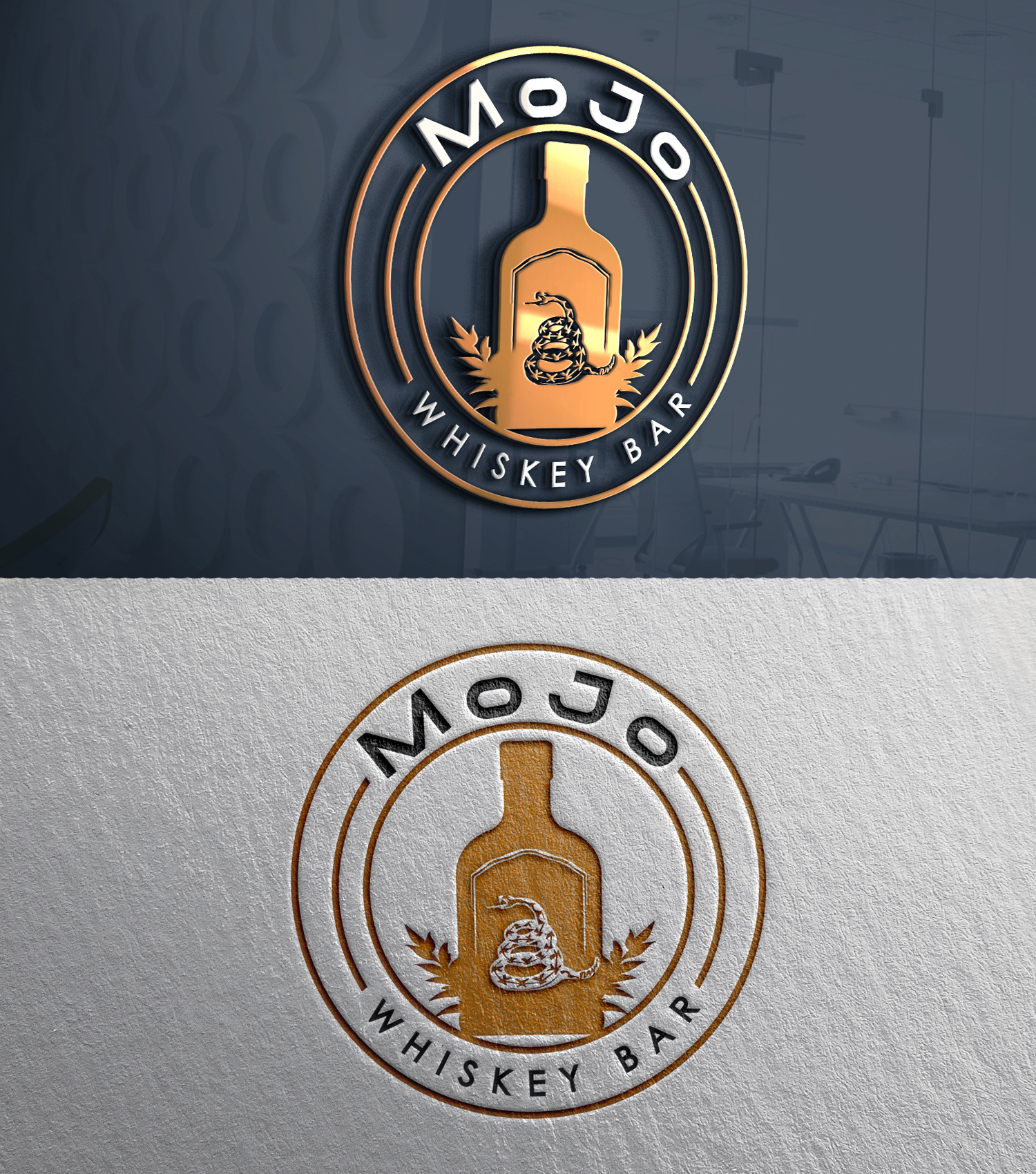 Traditional, Masculine Logo Design for MoJo Whiskey Bar by 24ksunny ...