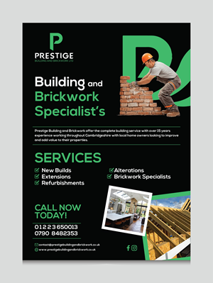 Prestige Building And Brickwork Ltd | 50 Flyer Designs for a business ...