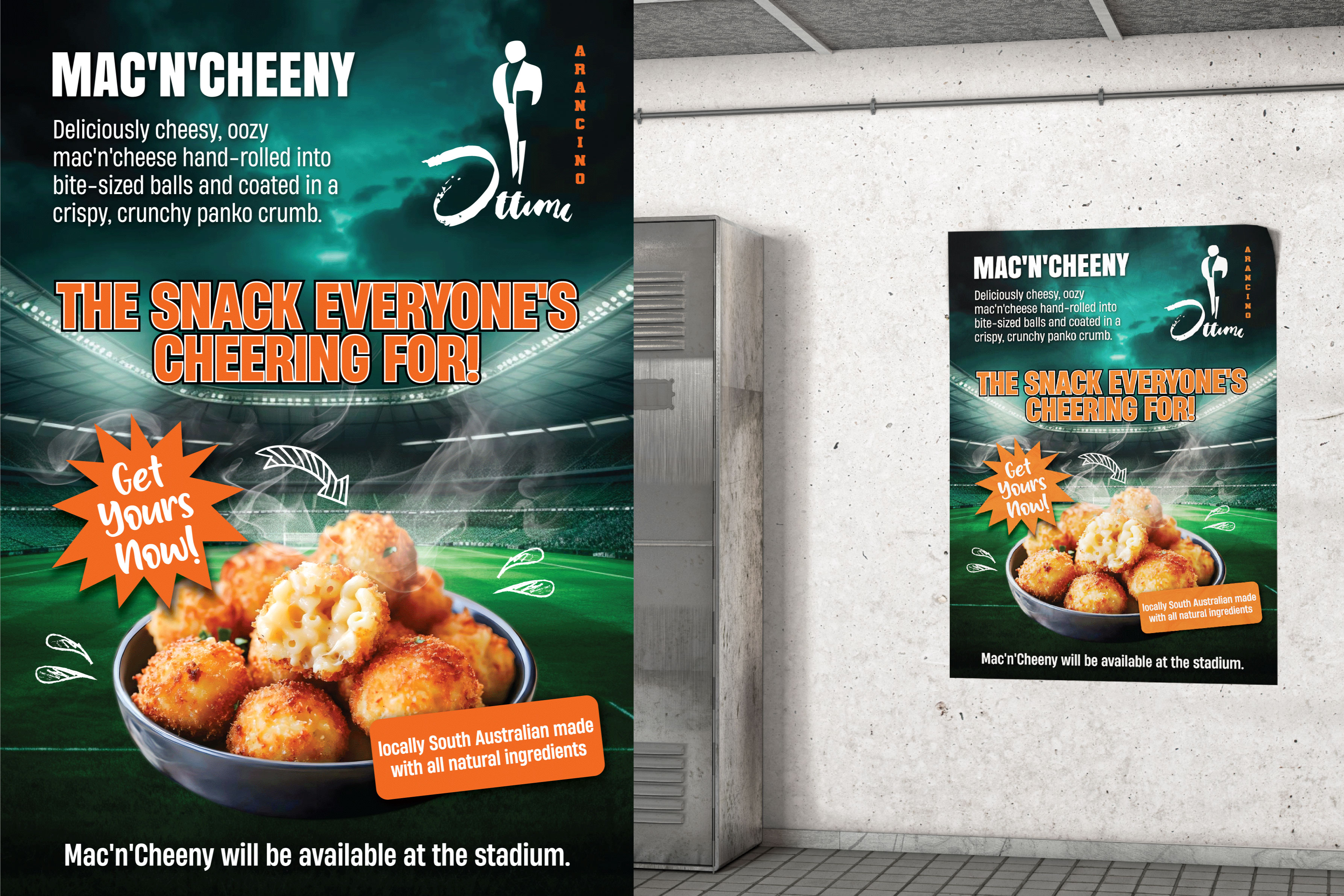Bold, Playful, food Poster Design for Ottimo Arancino by Impressive Sol ...