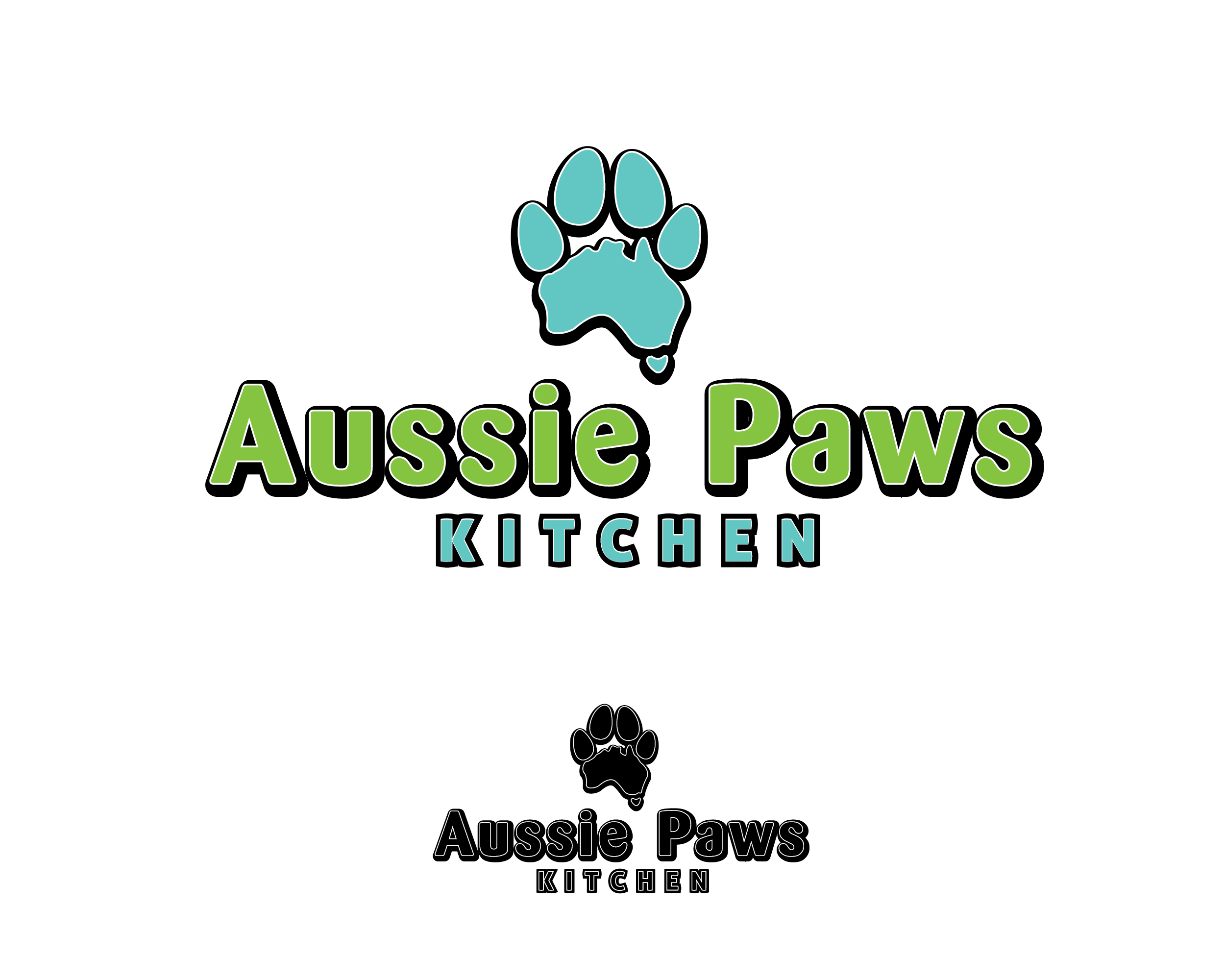 Logo Design for Aussie Paws Kitchen by renderman | Design #33783844