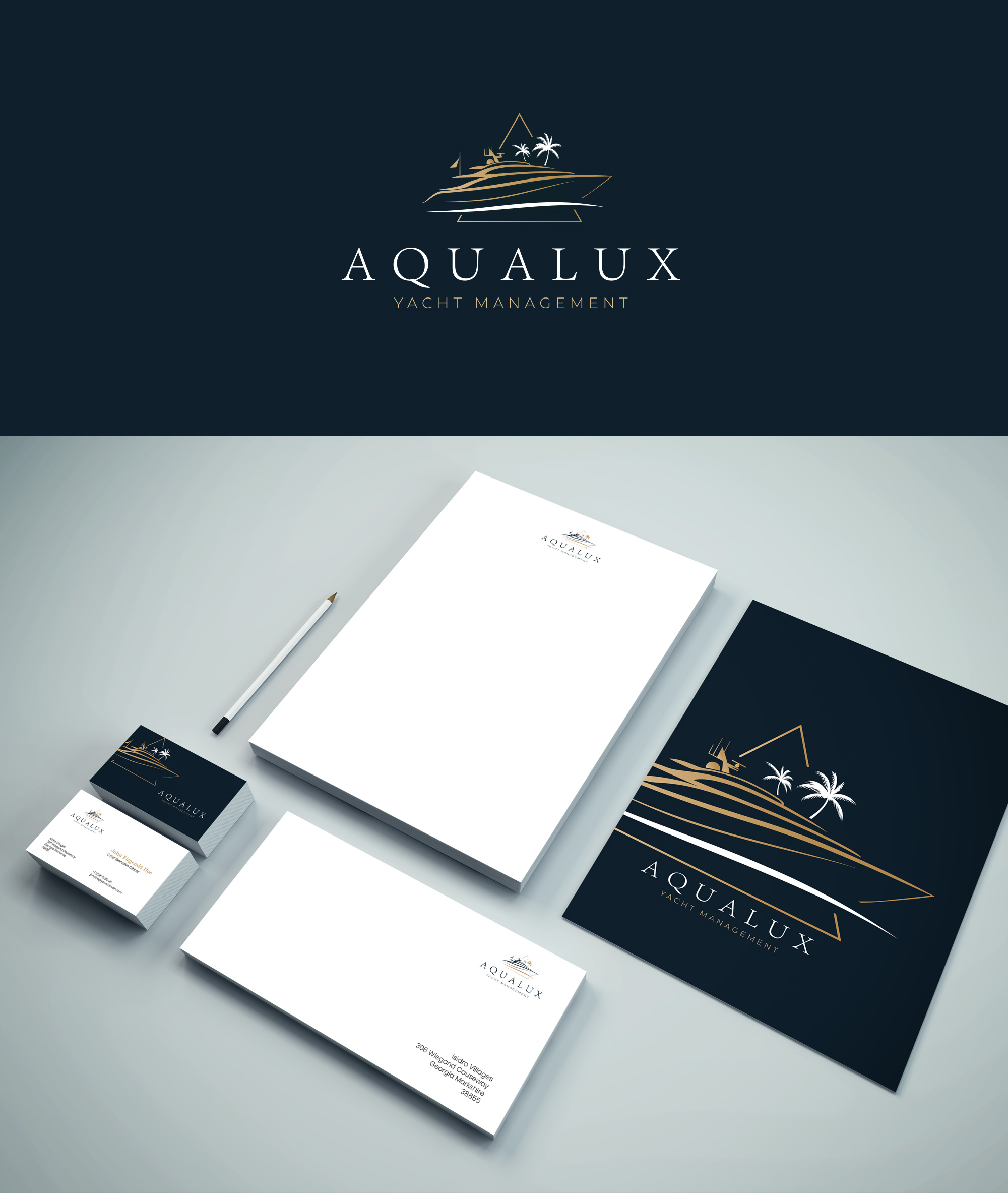 Logo Design for Aqualux - Yacht Management by Valtti Design | Design ...