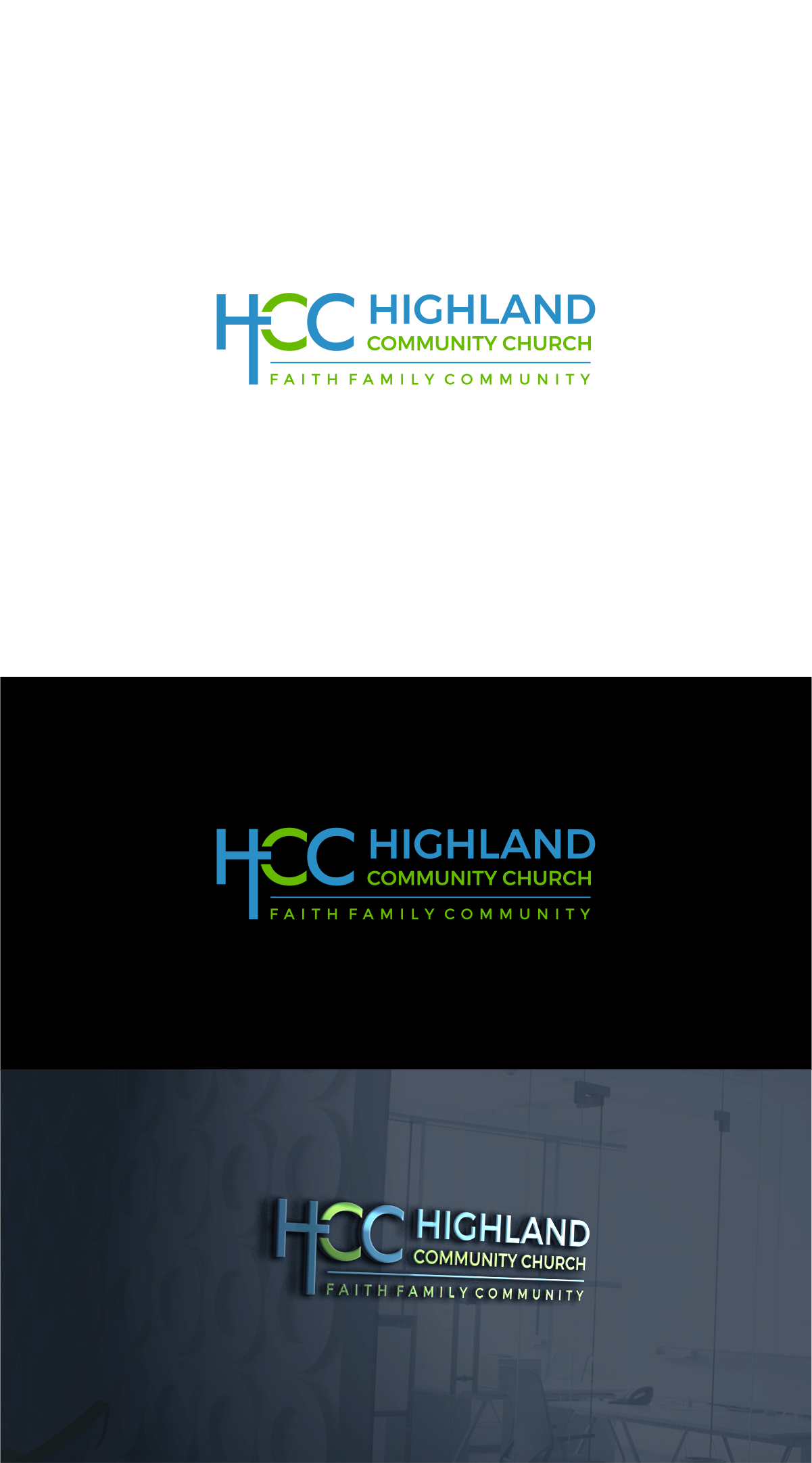 Logo Design for HCC Highland Community Church tagline:faith family ...