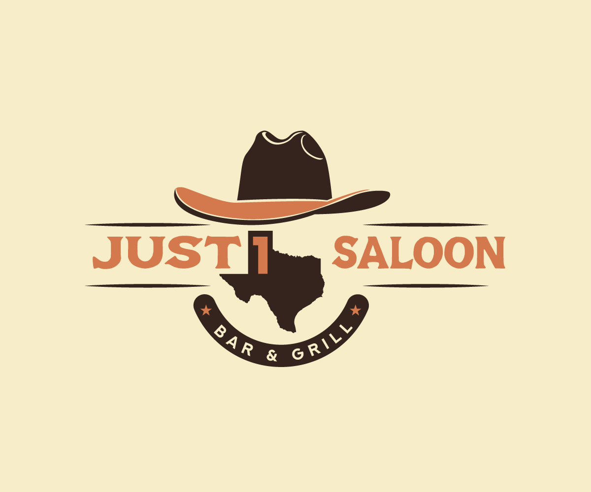 Logo Design for Just 1 Saloon, Just 1 Saloon Bar & Grill, Just 1 Saloon ...