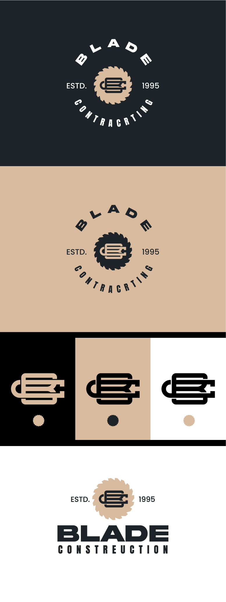 Logo Design for Blade Contracting by Joseph Kebede | Design #34333882