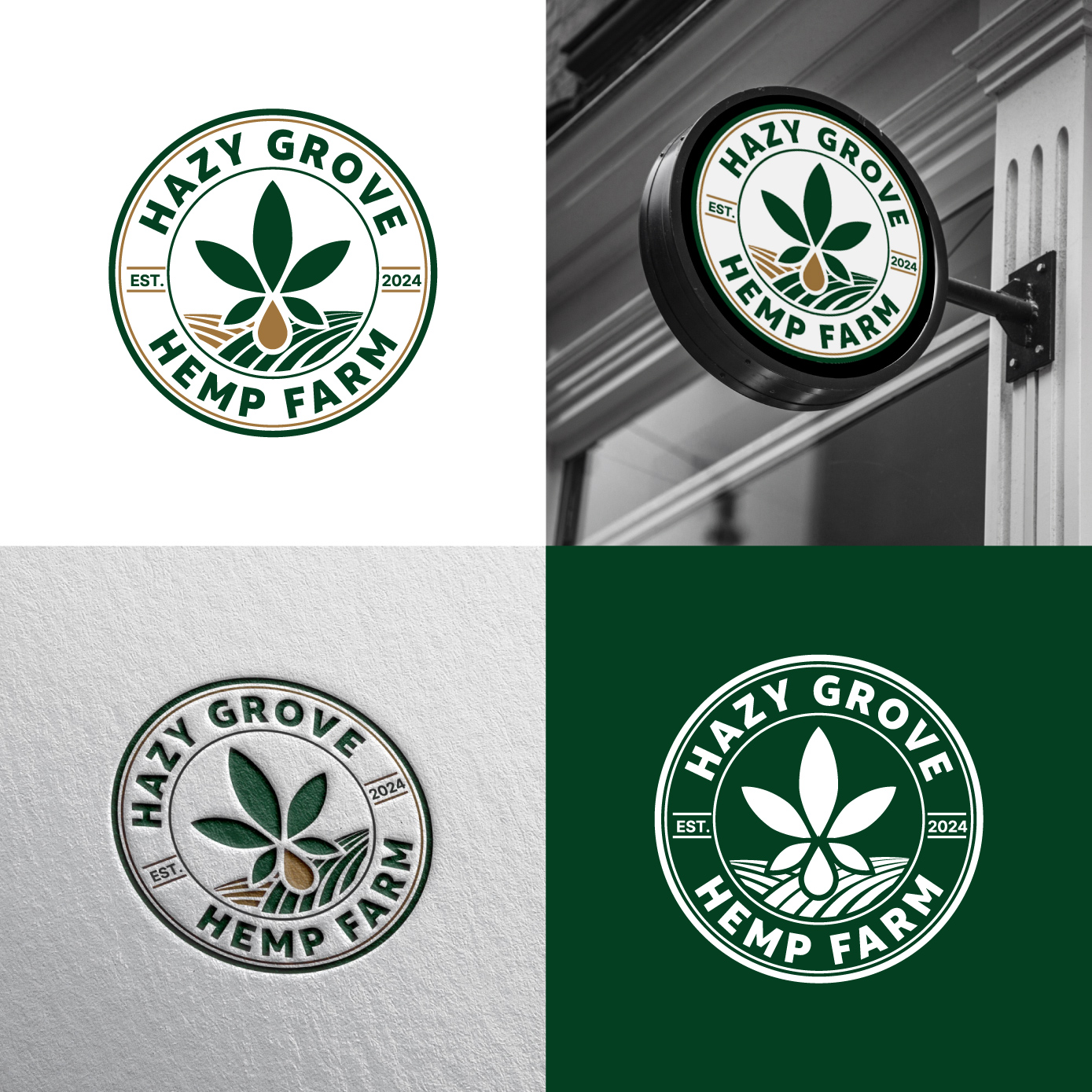 Serious, Masculine, Hemp Farming/CBD Logo Design for Hazy Grove Hemp ...