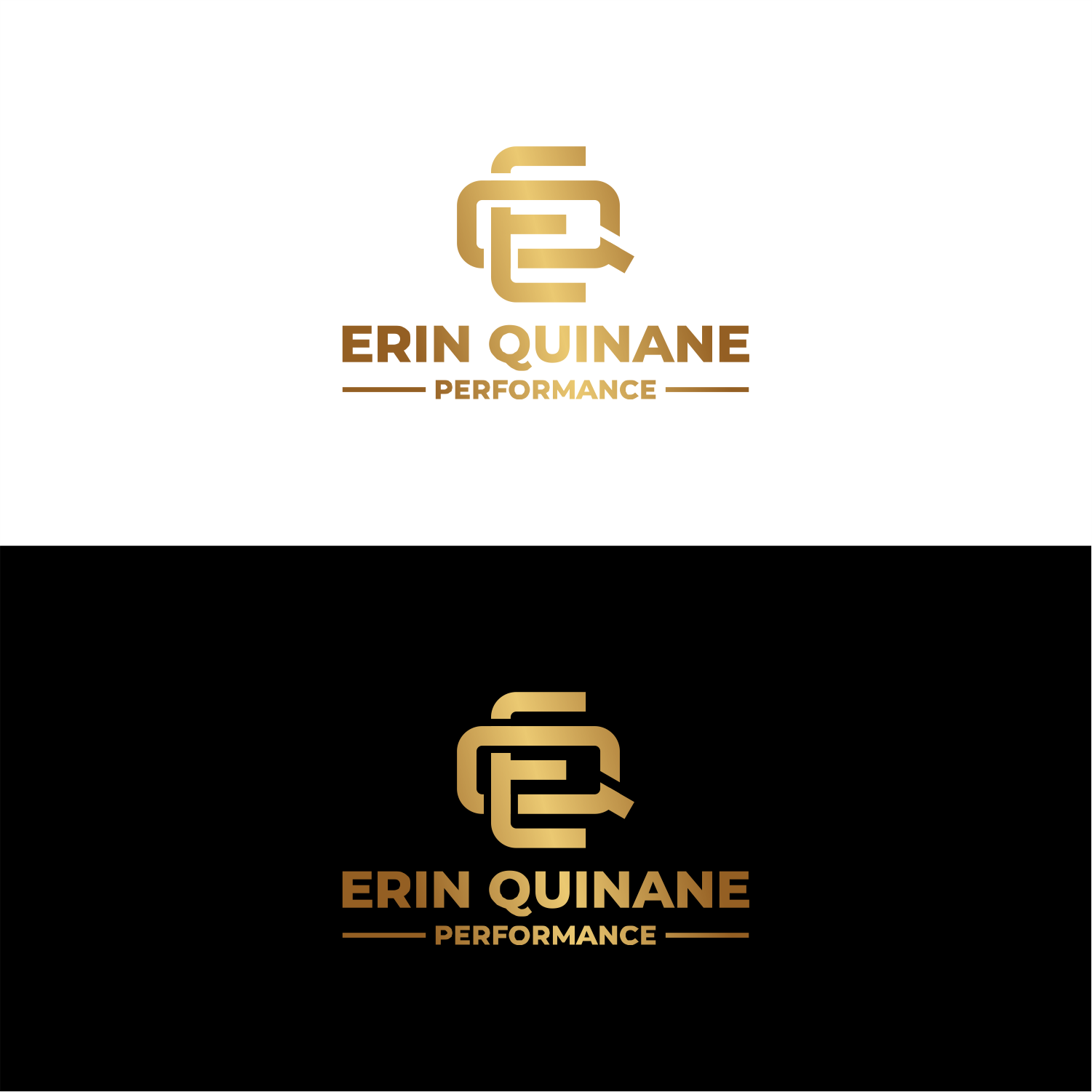Logo Design for Line 1 Monogram Initials: EQ; Line 2: Erin Quinane; Line 3: Performance by ...