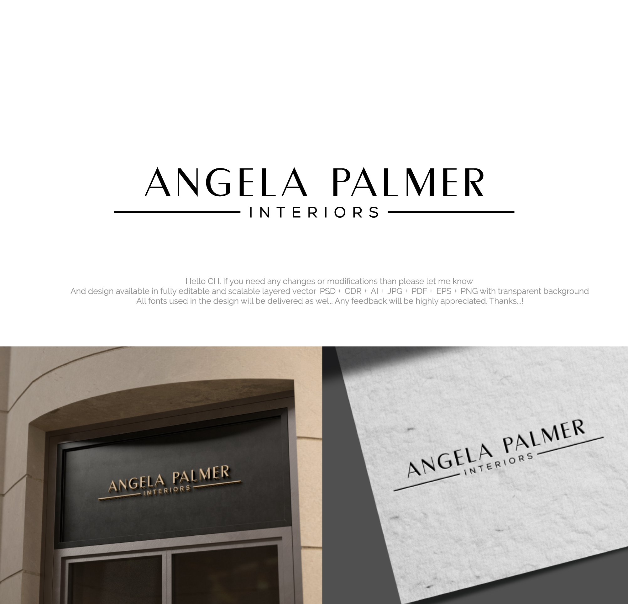 Logo Design for Angela Palmer Interiors by NaimBashar | Design #34711312