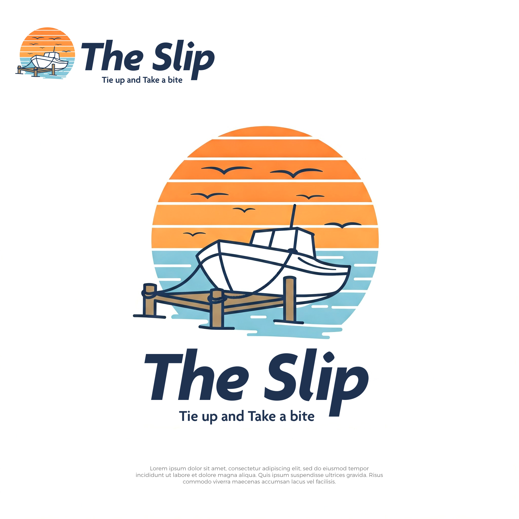 Elegant, Playful, Restaurant Logo Design for The Slip by RD Brand ...