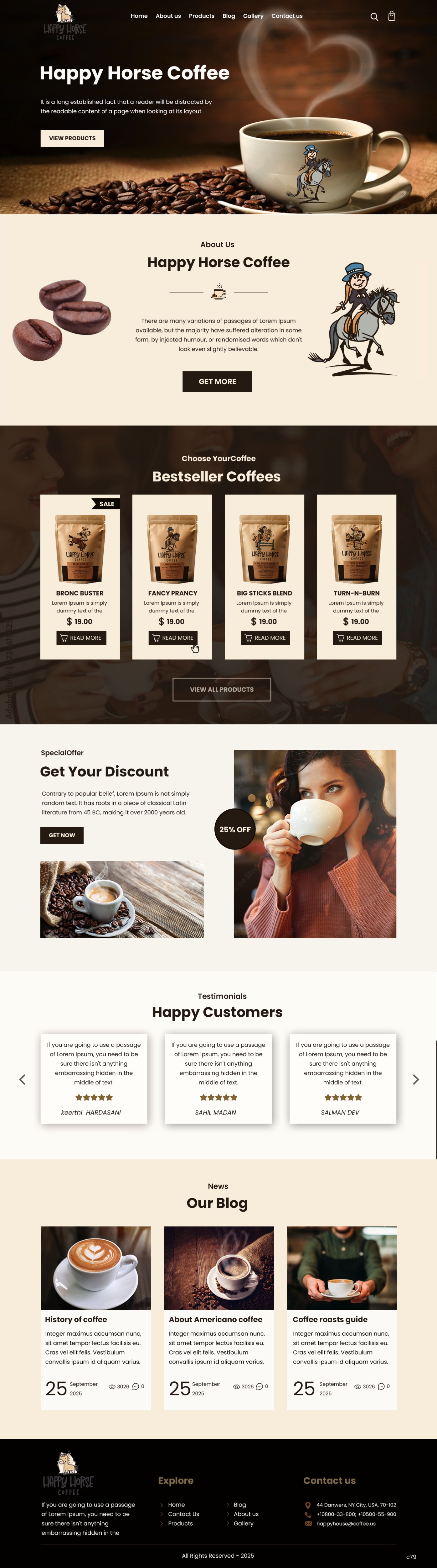 Personable, Playful Web Design for Happy Horse Coffee by pb | Design ...