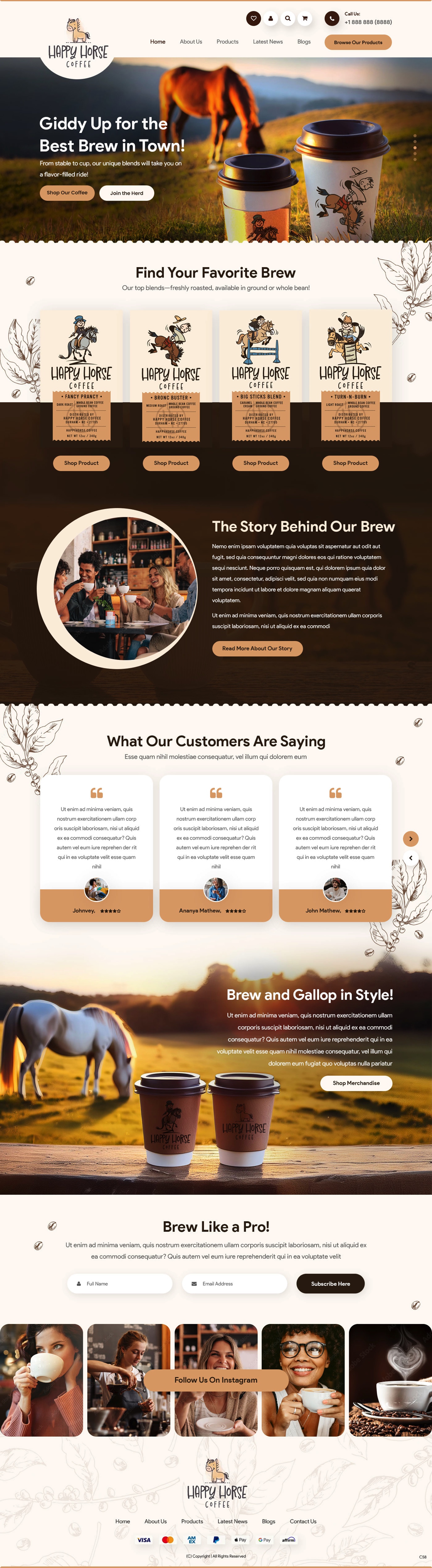 Personable, Playful Web Design for Happy Horse Coffee by pb | Design ...