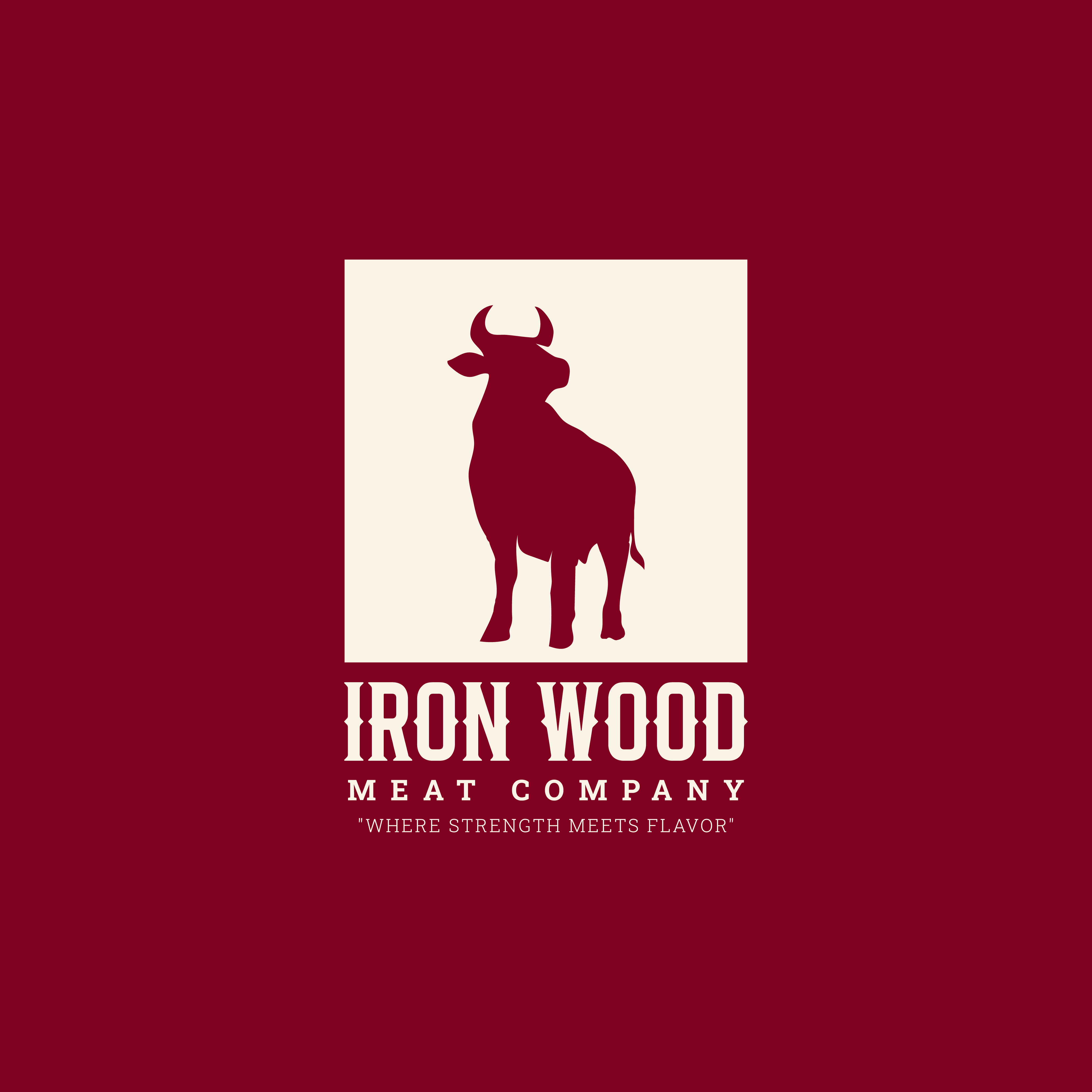 Upmarket, Masculine, High End Cattle Logo Design for Iron Wood Meat ...