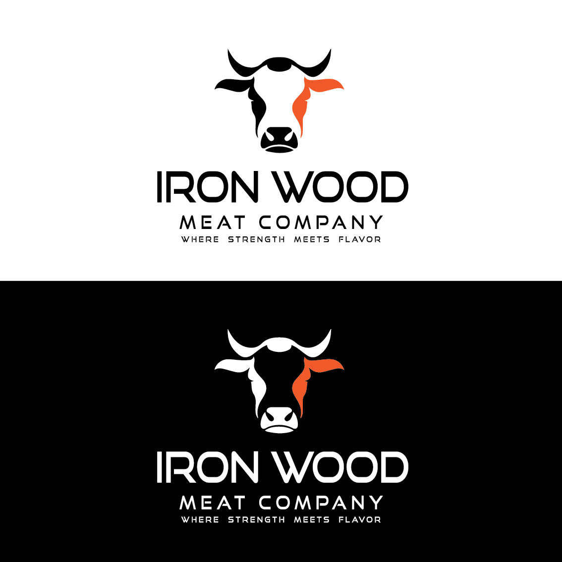 Upmarket, Masculine, High End Cattle Logo Design for Iron Wood Meat ...