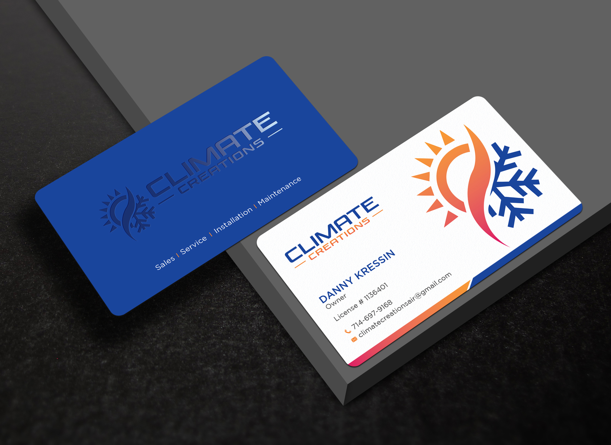 Elegant, Playful, Heating and Air Conditioning Business Card Design for a Company by Uttom 2 ...
