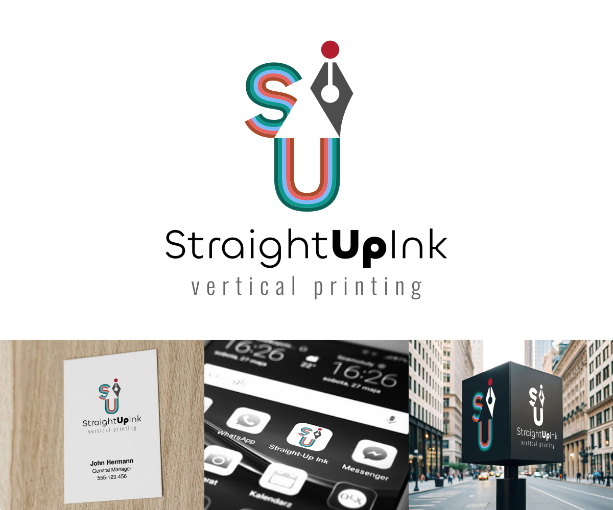 Masculine, Colorful, Printing Logo Design for Straight-Up Ink by ...
